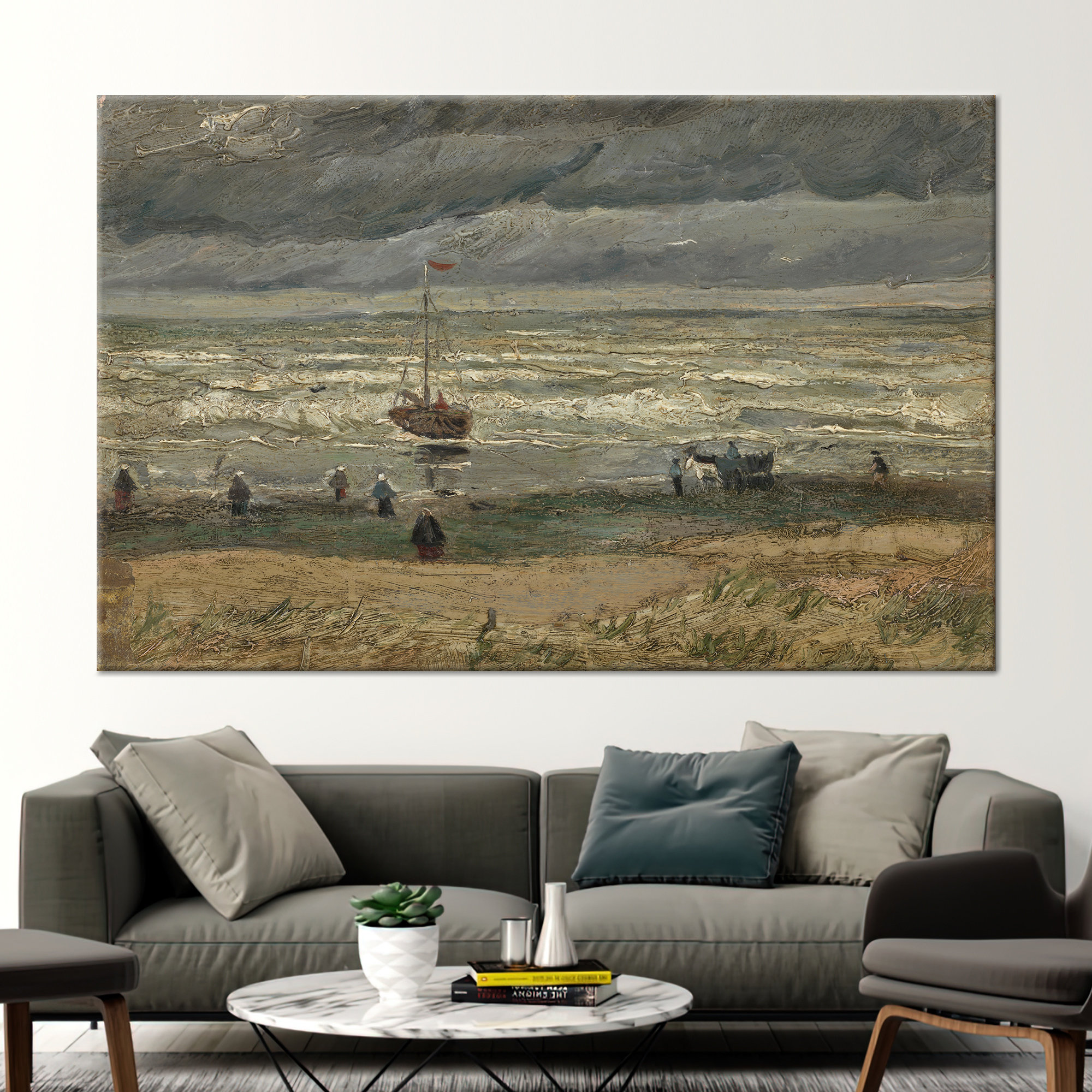 Longshore Tides Van Gogh's Beach at Scheveningen Stormy Seascape Wall ...