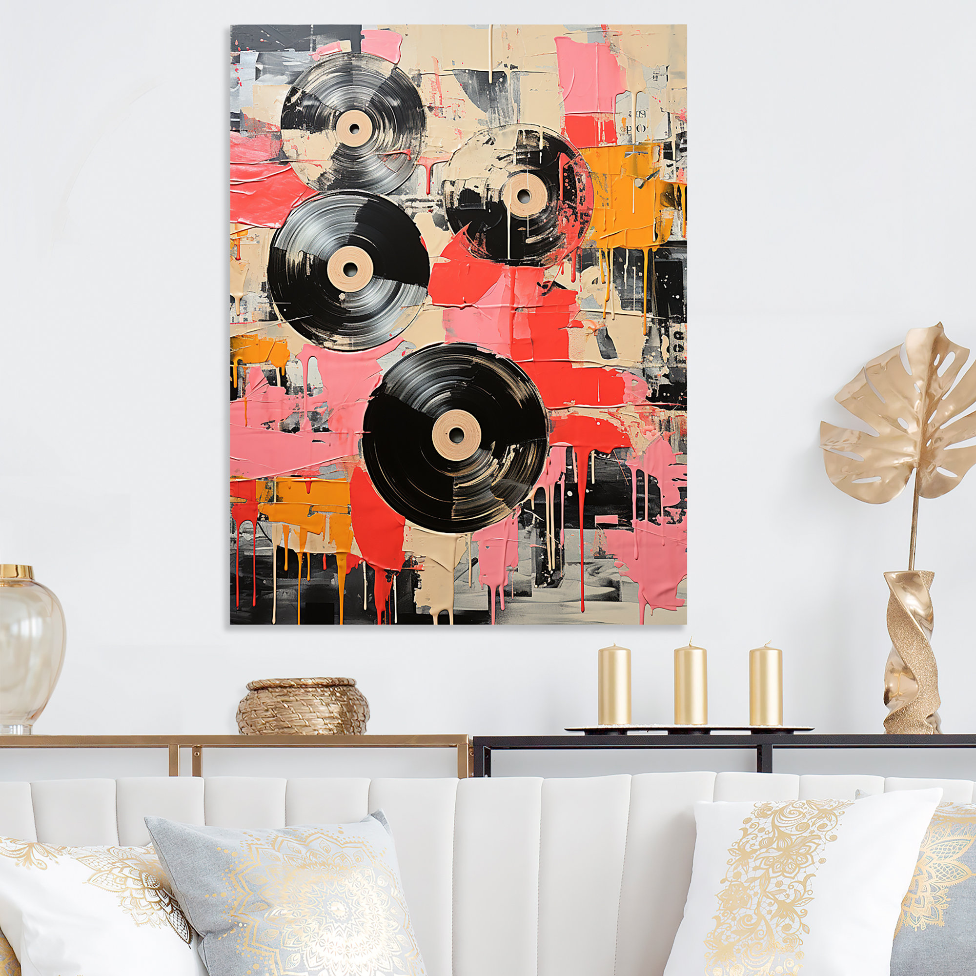 Ivy Bronx Pink Vinyl Records Display II - Vinyl Records Metal Wall Art ...