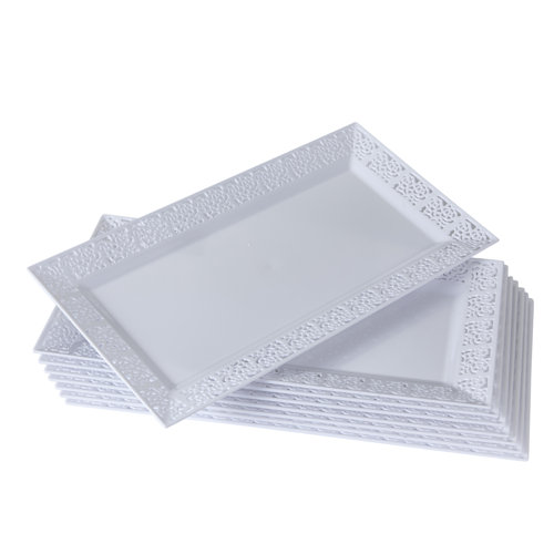 Silver Spoons Disposable Plastic Serving Tray & Reviews | Wayfair