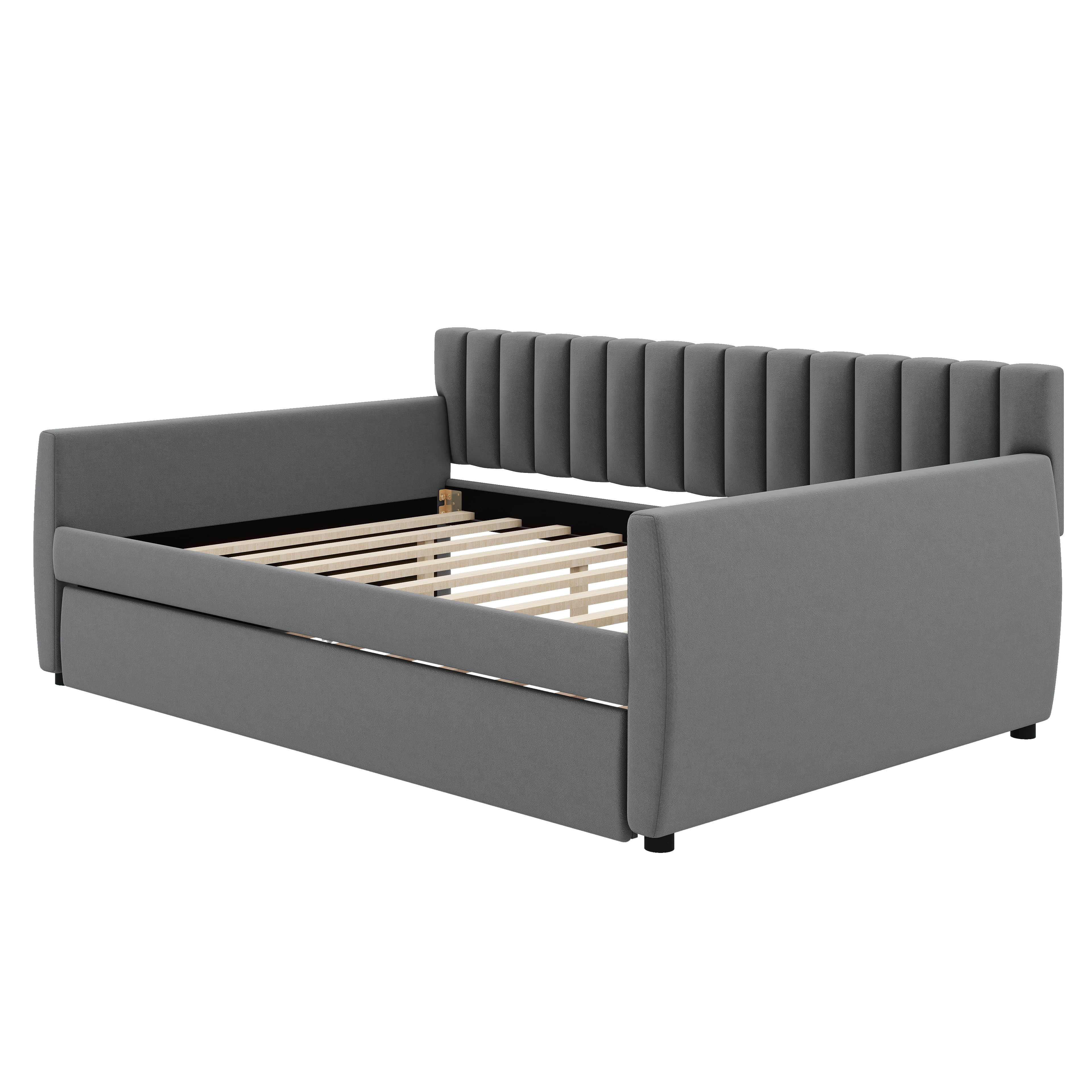 Latitude Run® A Full-Sized Upholstered Daybed With An Underbed Trundle ...