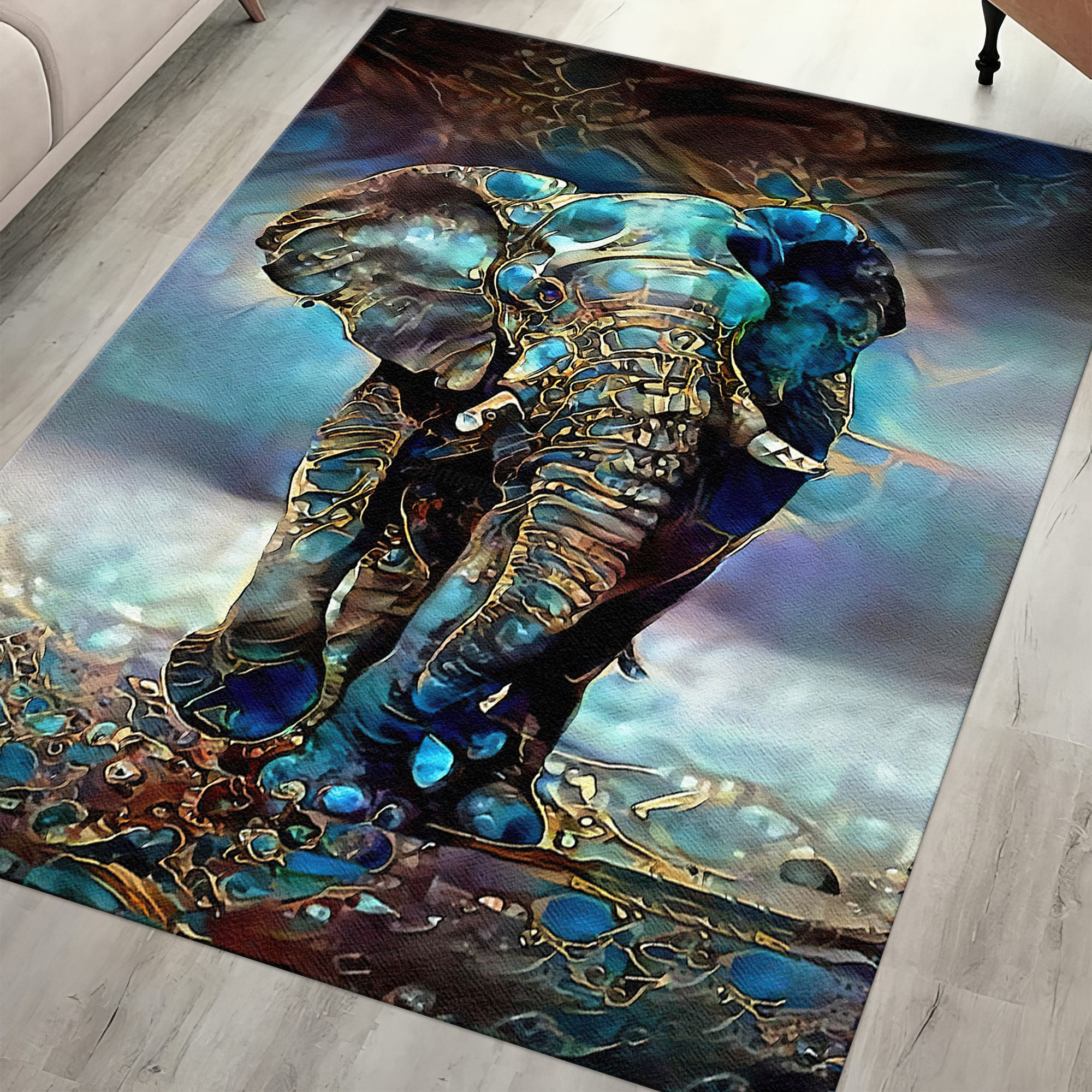 East Urban Home Elegant Printed Rug with Soft Pile and Intricate Floral ...