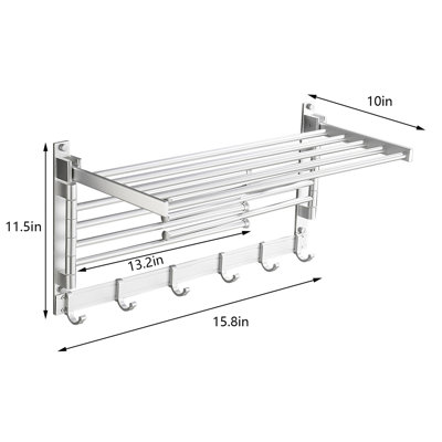 Rebrilliant Aluminum Wall-Mounted Drying Rack & Reviews | Wayfair