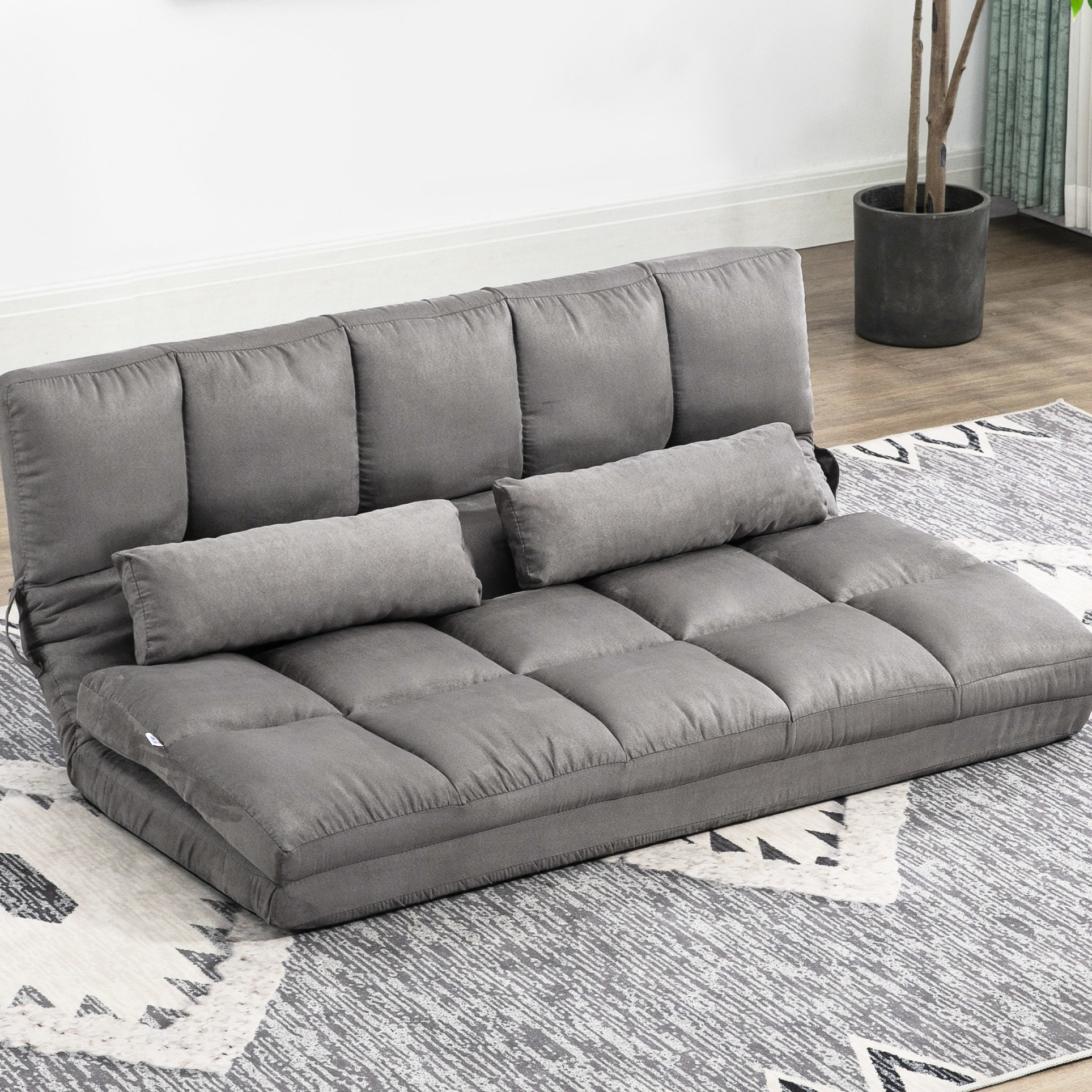 Trule Folding Bed Chair, Dark Gray With Adjustable , 2 Pillows, Space ...