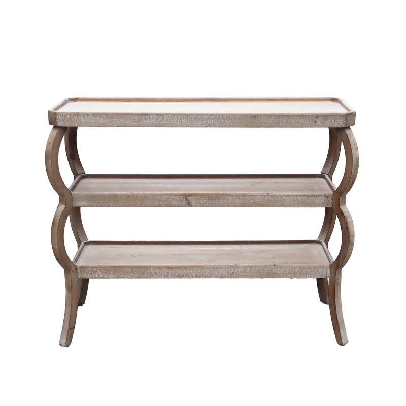 Ophelia & Co. Farmhouse 3-Tier Brown Wood Console Table | Wayfair
