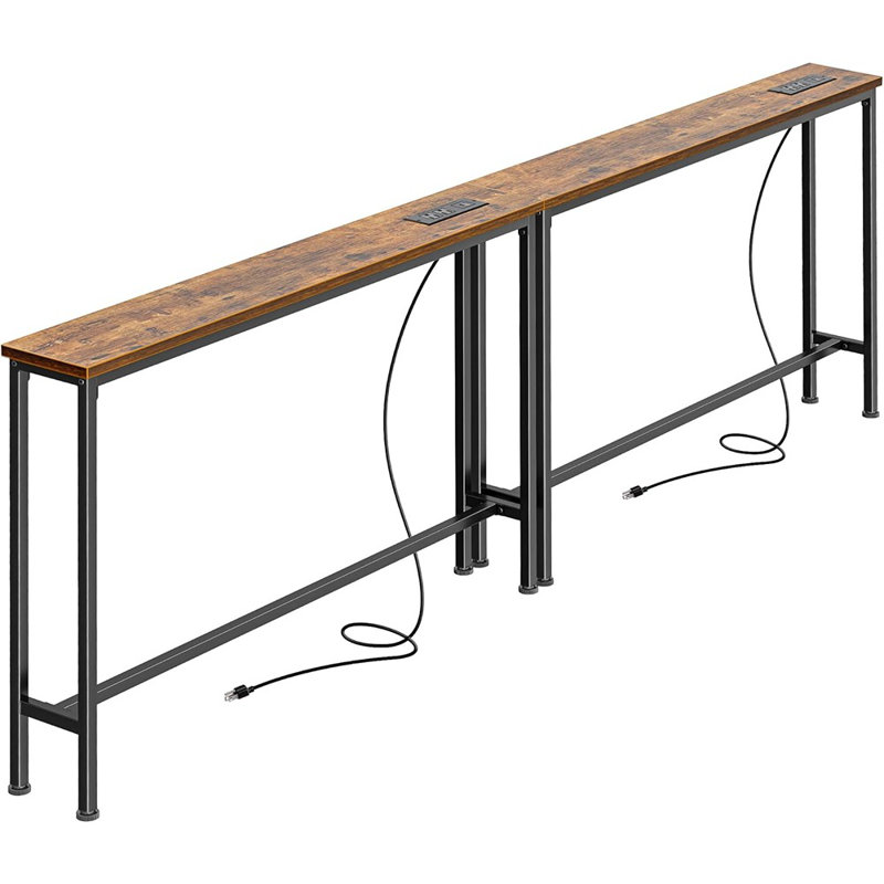 17 Stories Narrow Console Table With Outlet, Sofa Table ... & Reviews ...