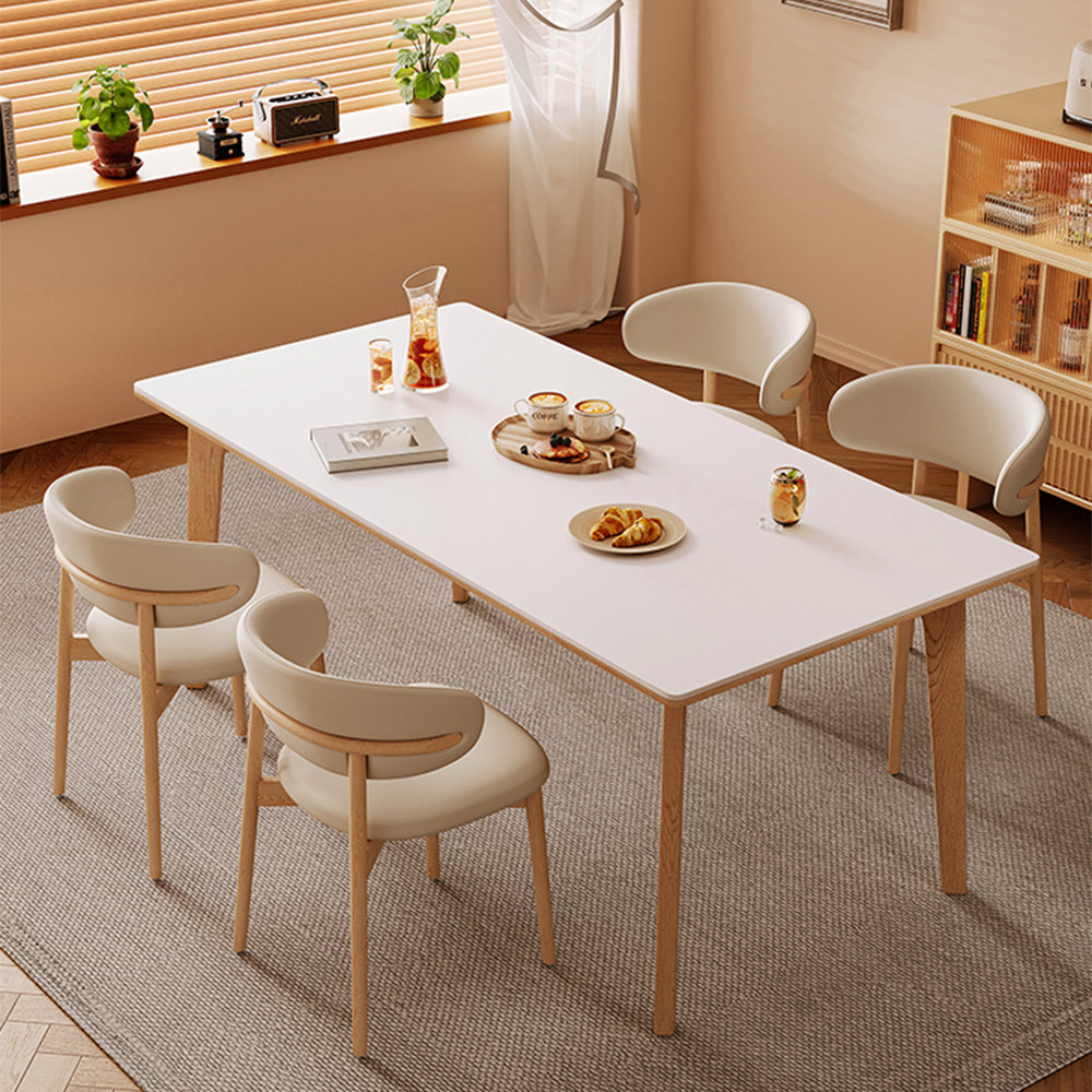 Lane Design Cream wind rock slab rectangular dining table set - Wayfair ...