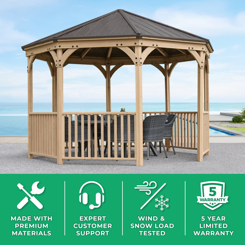 Yardistry 12' Meridian Octagon Gazebo & Reviews | Wayfair
