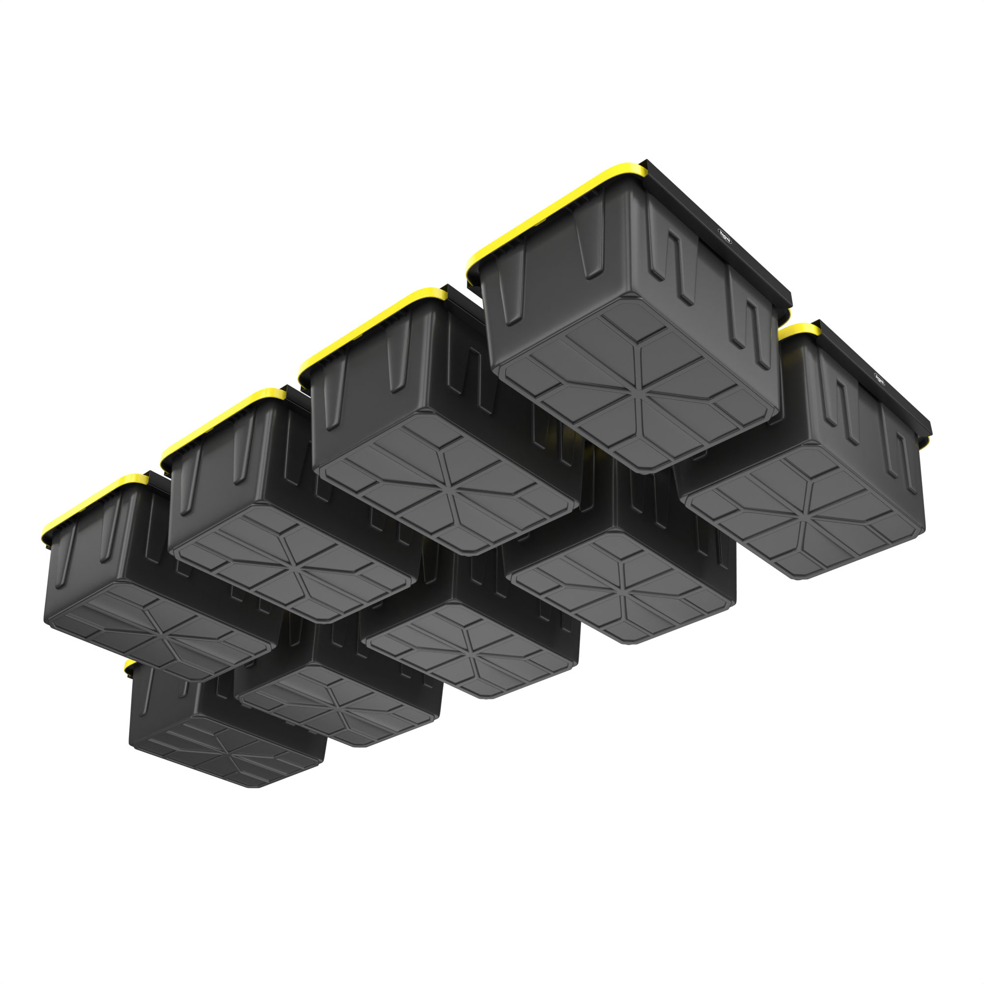 Koova Overhead Bin Rack For Nine Bins | Overhead Garage Storage Rack To ...