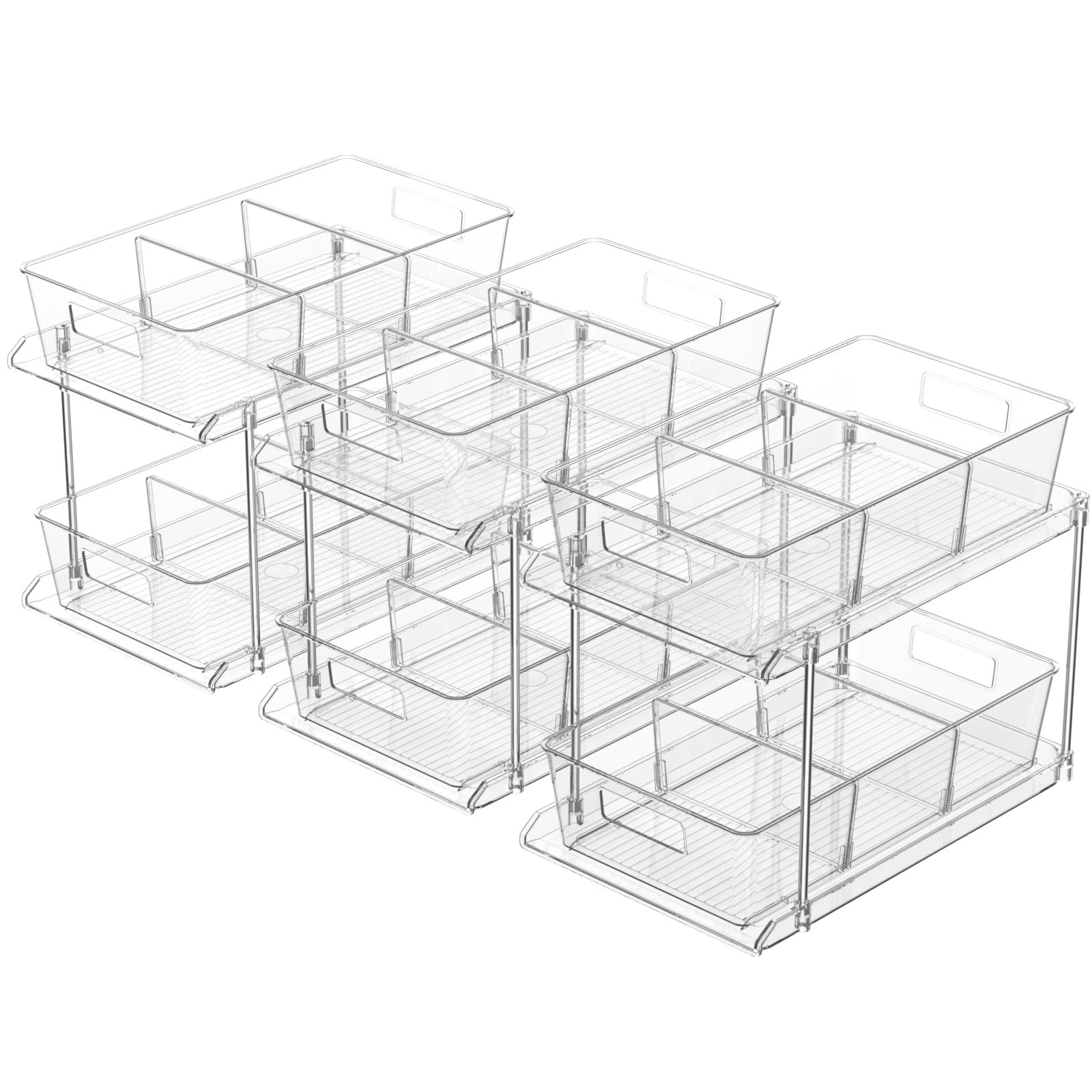 Rebrilliant 3-Pack Stackable Clear PET Pull-Out Drawer Organizer, Multi ...