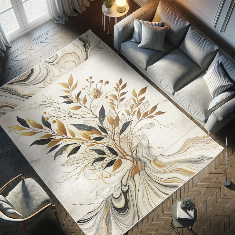 Ambesonne Leafy Art High Density Long Fiber Poly Threads Decorative ...