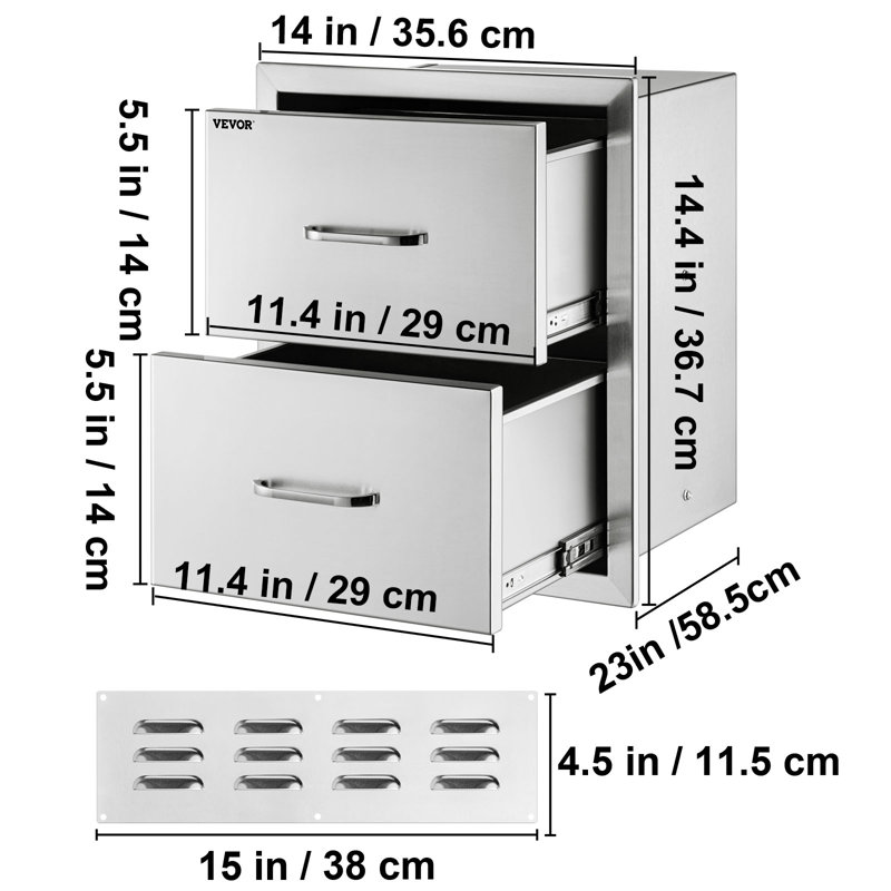 VEVOR 14'' Stainless Steel Drop-In Drawers & Reviews | Wayfair