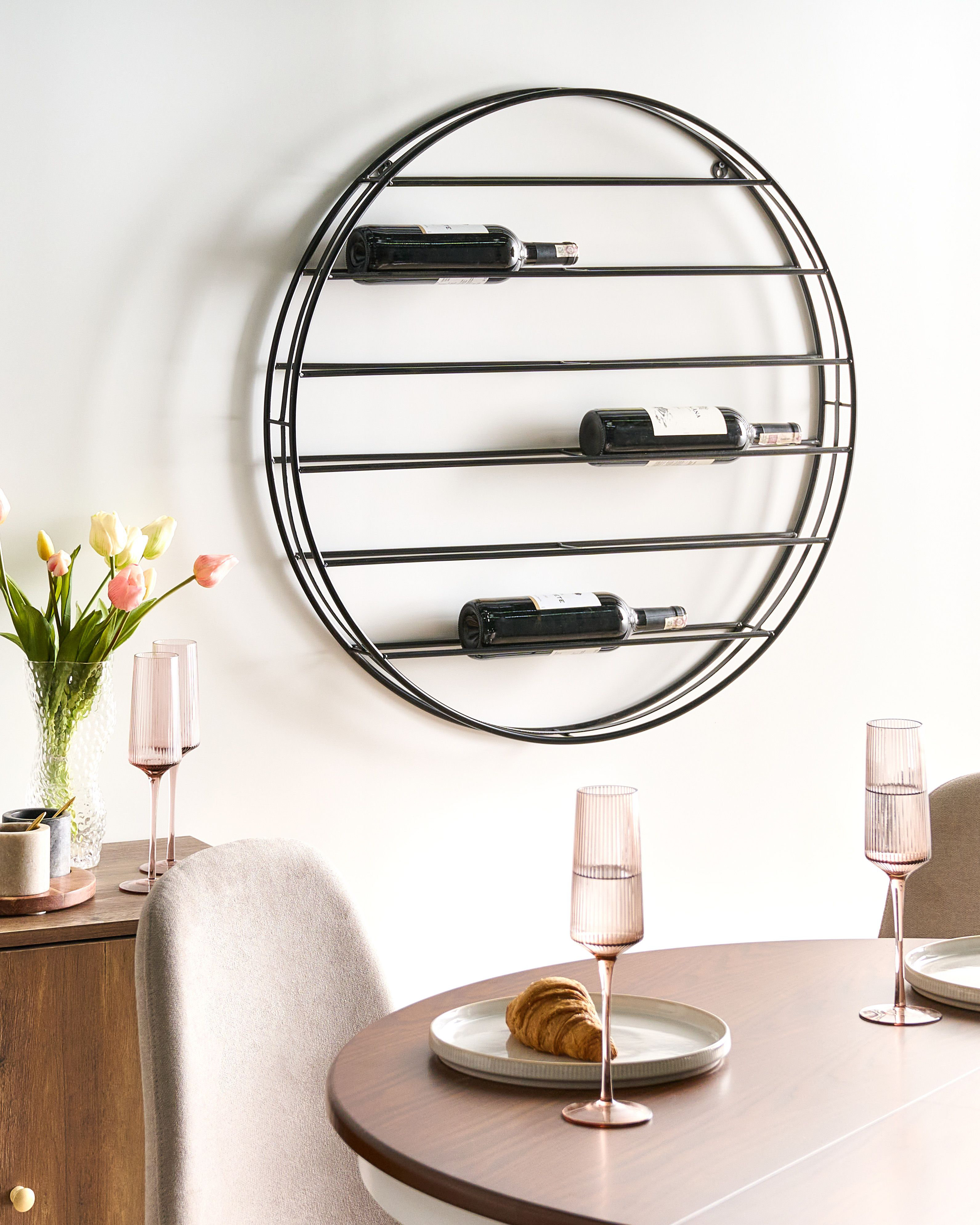 17 Stories Wall Mounted Wine Rack ANNACOTTY Black | Wayfair.co.uk