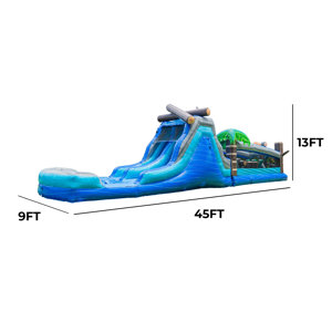 XJUMP Tropical Commercial Grade Obstacle Course with dual lane slide ...