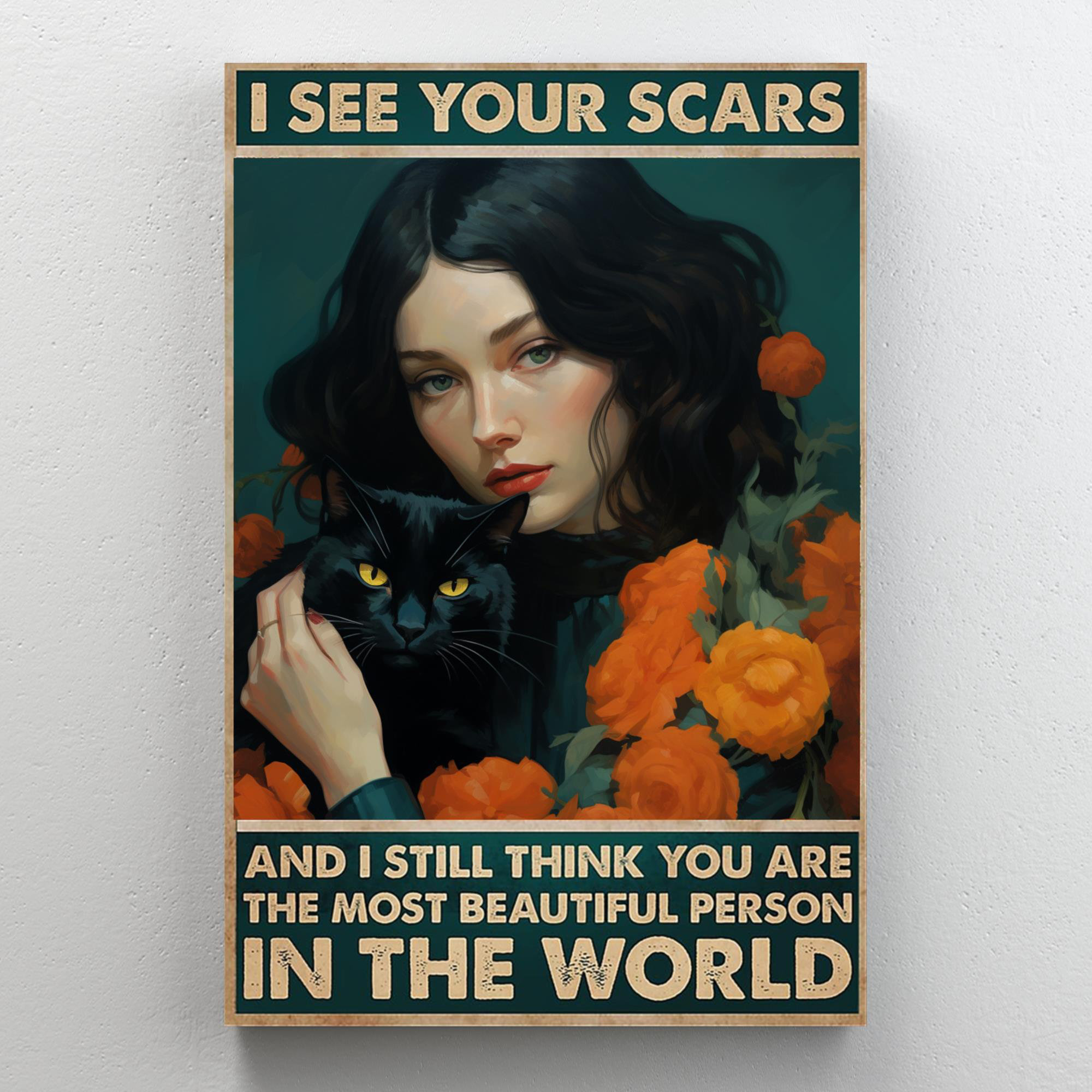 Trinx Jaslynne Black Cat I See Your Scars 1 On Canvas Print | Wayfair