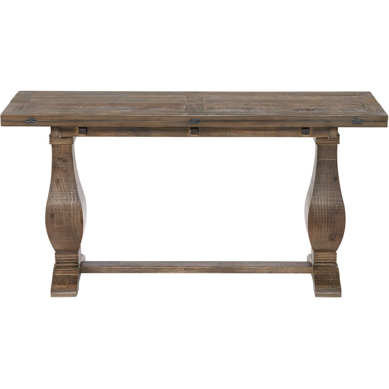 ERTCHUE RIED Napa Modular Reclaimed Wood Flip Top Console Dining Table ...