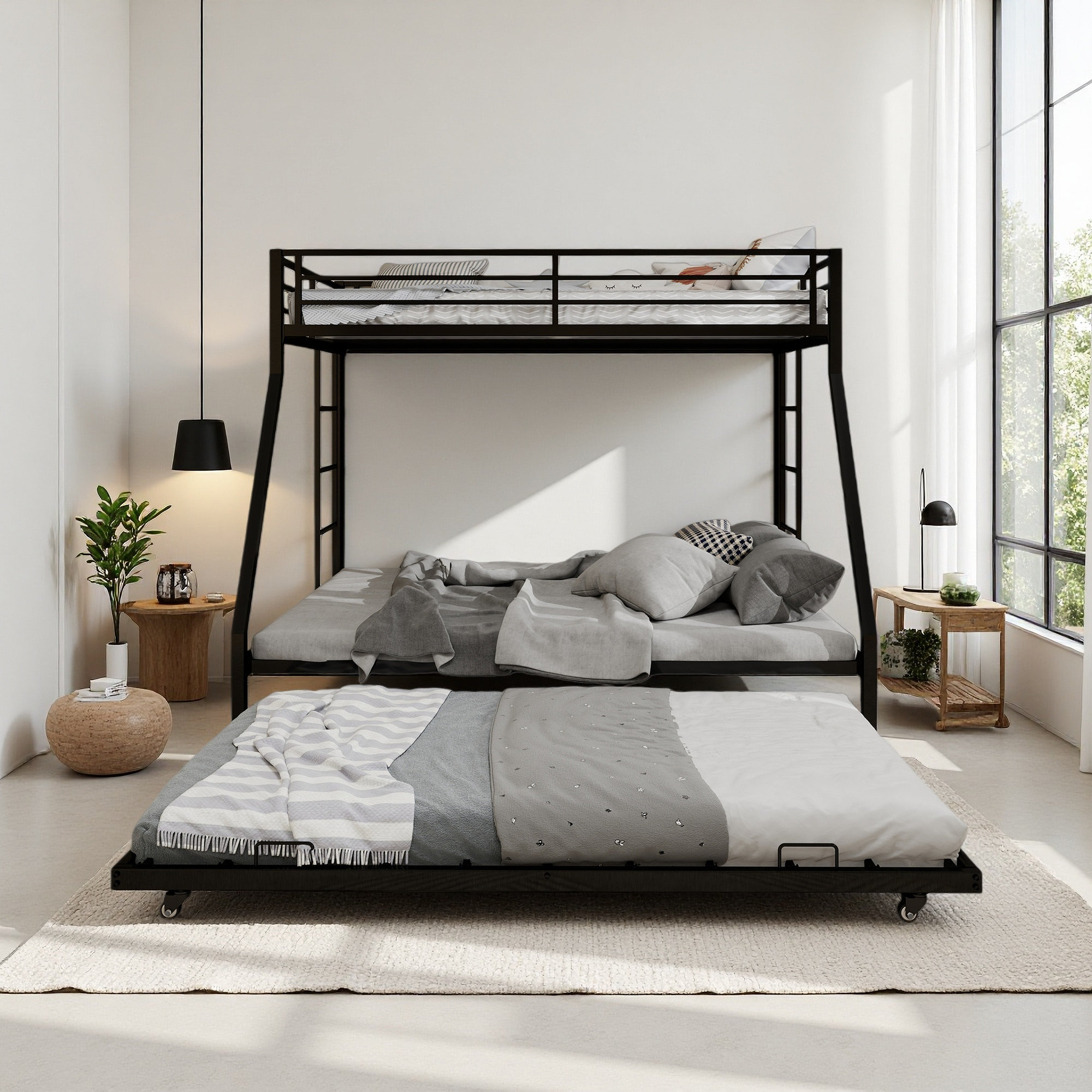 Harriet Bee High - Stability Square Tube Bunk Bed, Featuring Ladder ...