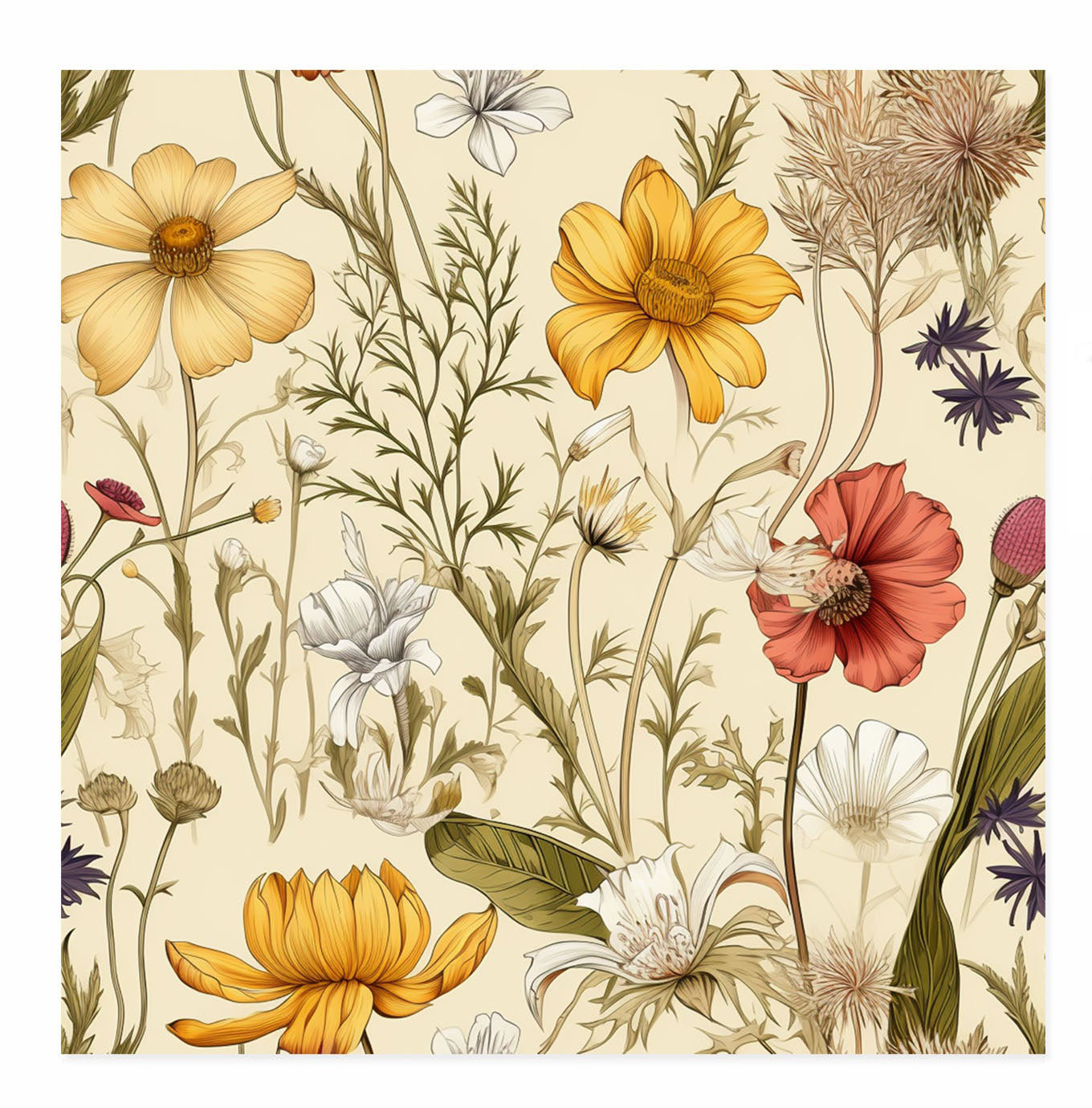 Winston Porter Botanical Wildflower Symphony XII Cottage Unframed Art ...
