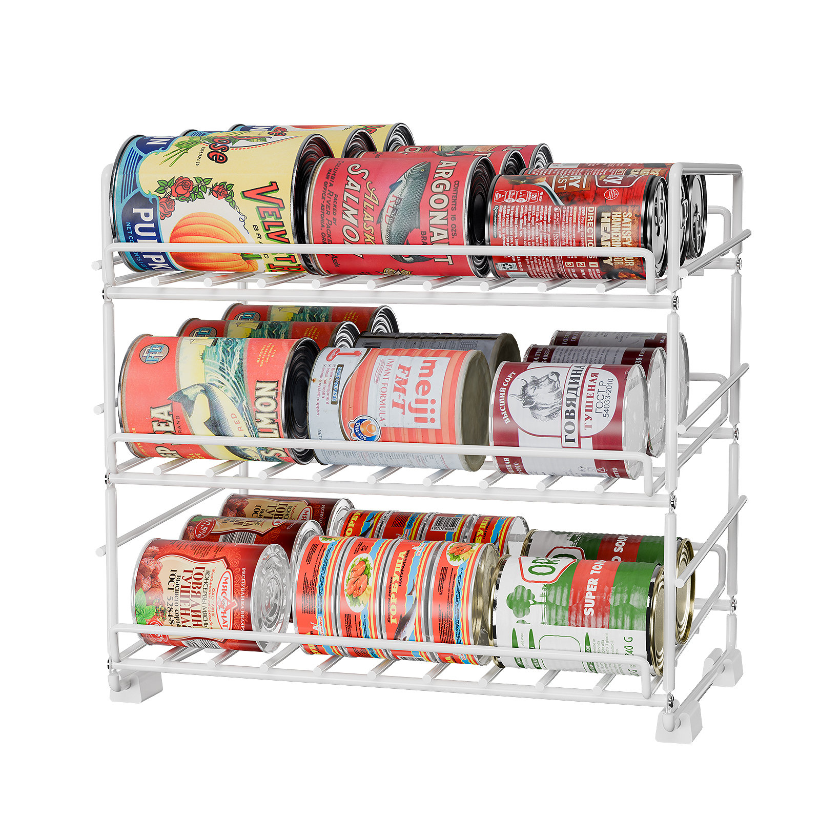 Rebrilliant 3-Tier Wire Can Rack Organizer Can Storage Dispenser ...