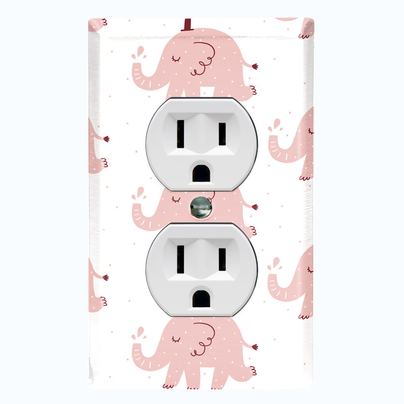 WorldAcc Zoo Animals Elephant 1-Gang Duplex Outlet Wall Plate | Wayfair