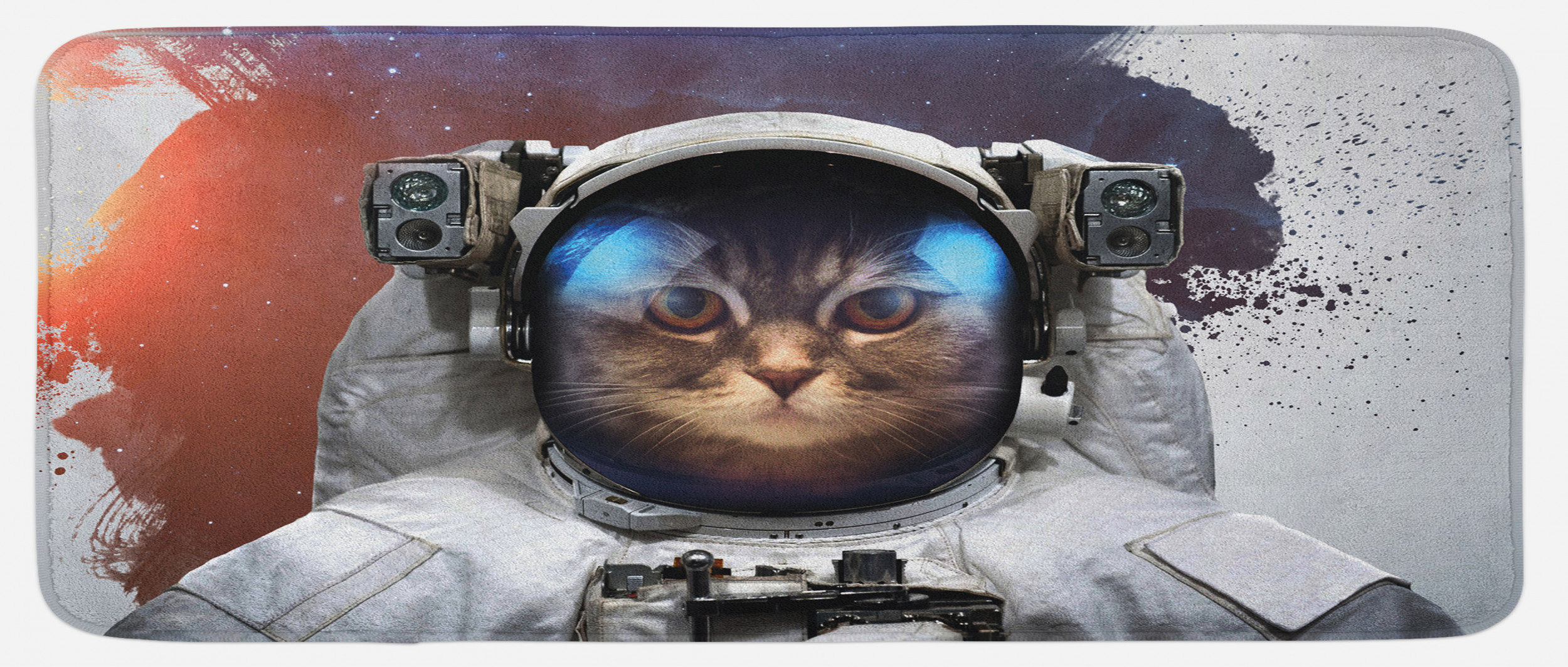 East Urban Home Street Art Grunge Backdrop With Cosmonaut Cat In Space ...