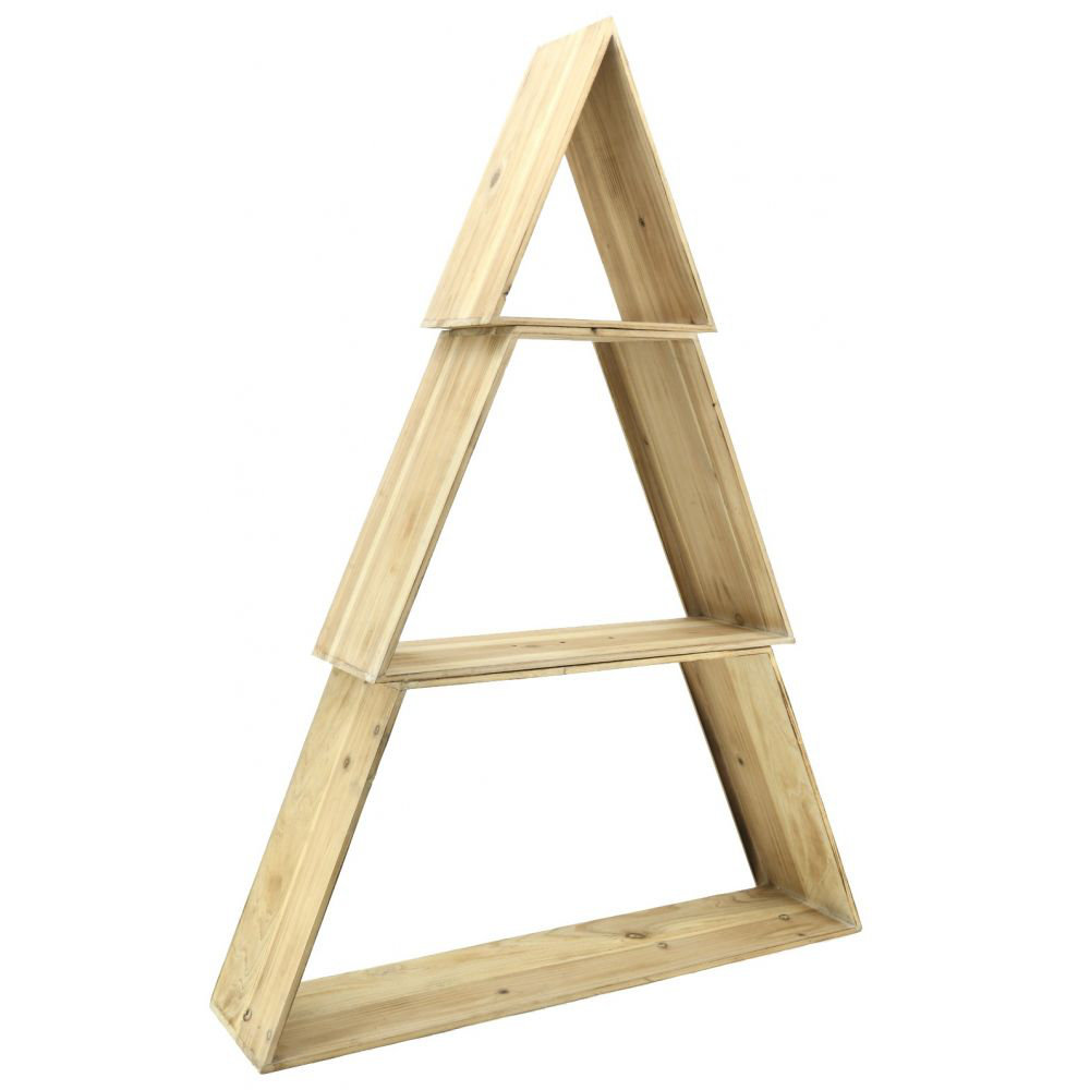 Ebern Designs Figura 3 Piece Triangle Pine Solid Wood Tiered Shelf ...