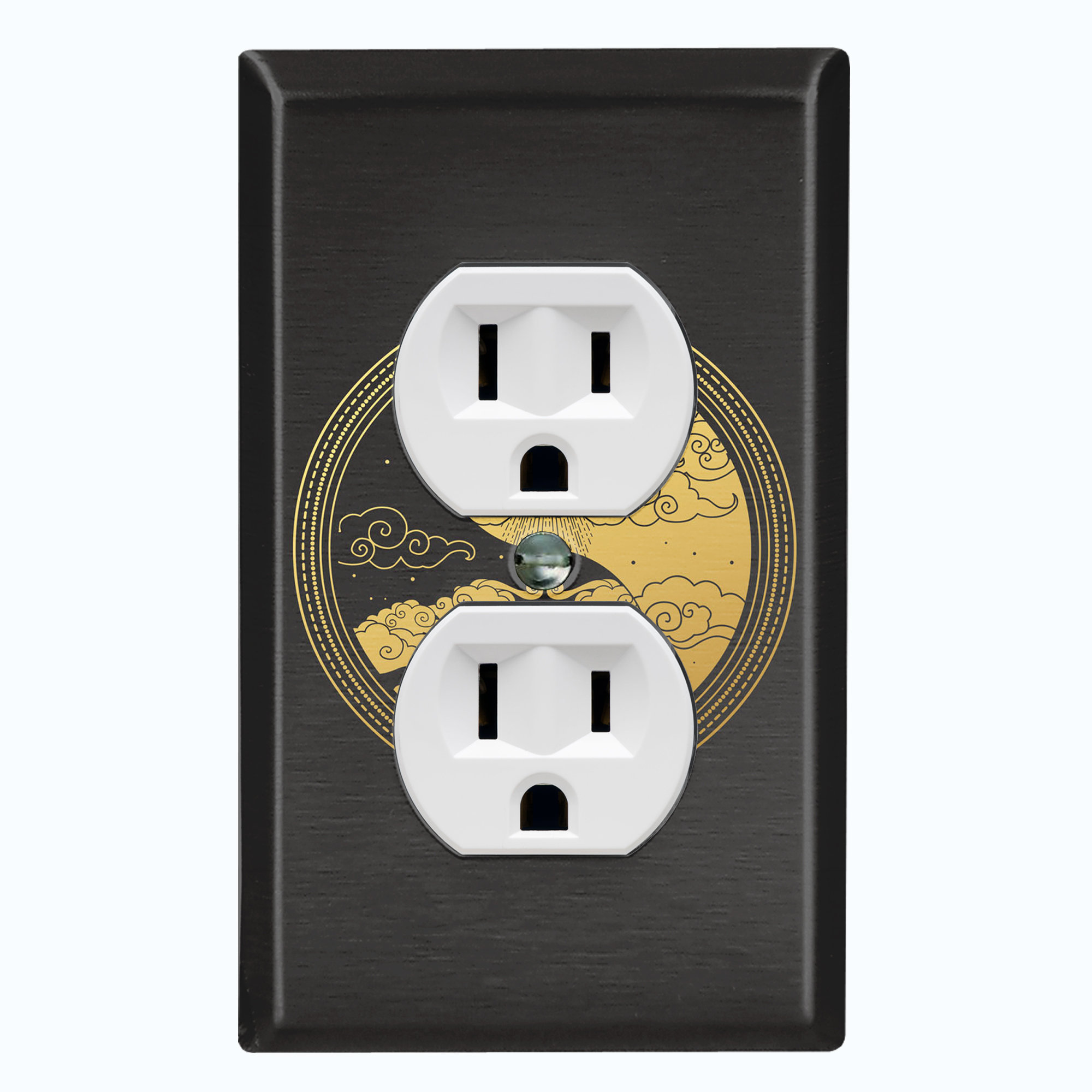 WorldAcc Yin Yang Peace Sun Moon 1-Gang Duplex Outlet Wall Plate | Wayfair