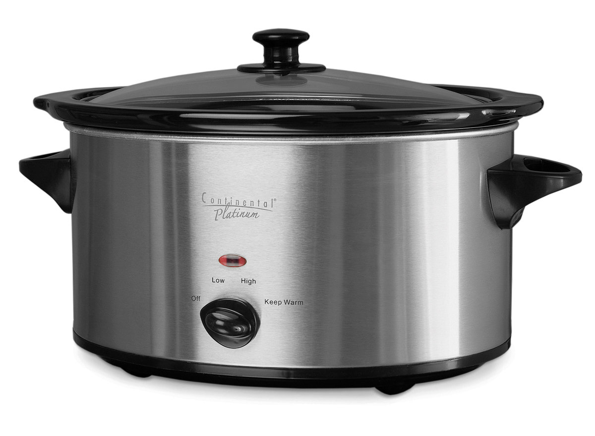 Continental Electrics 4 Quart Stainless Steel Oval Slow Cooker | Wayfair