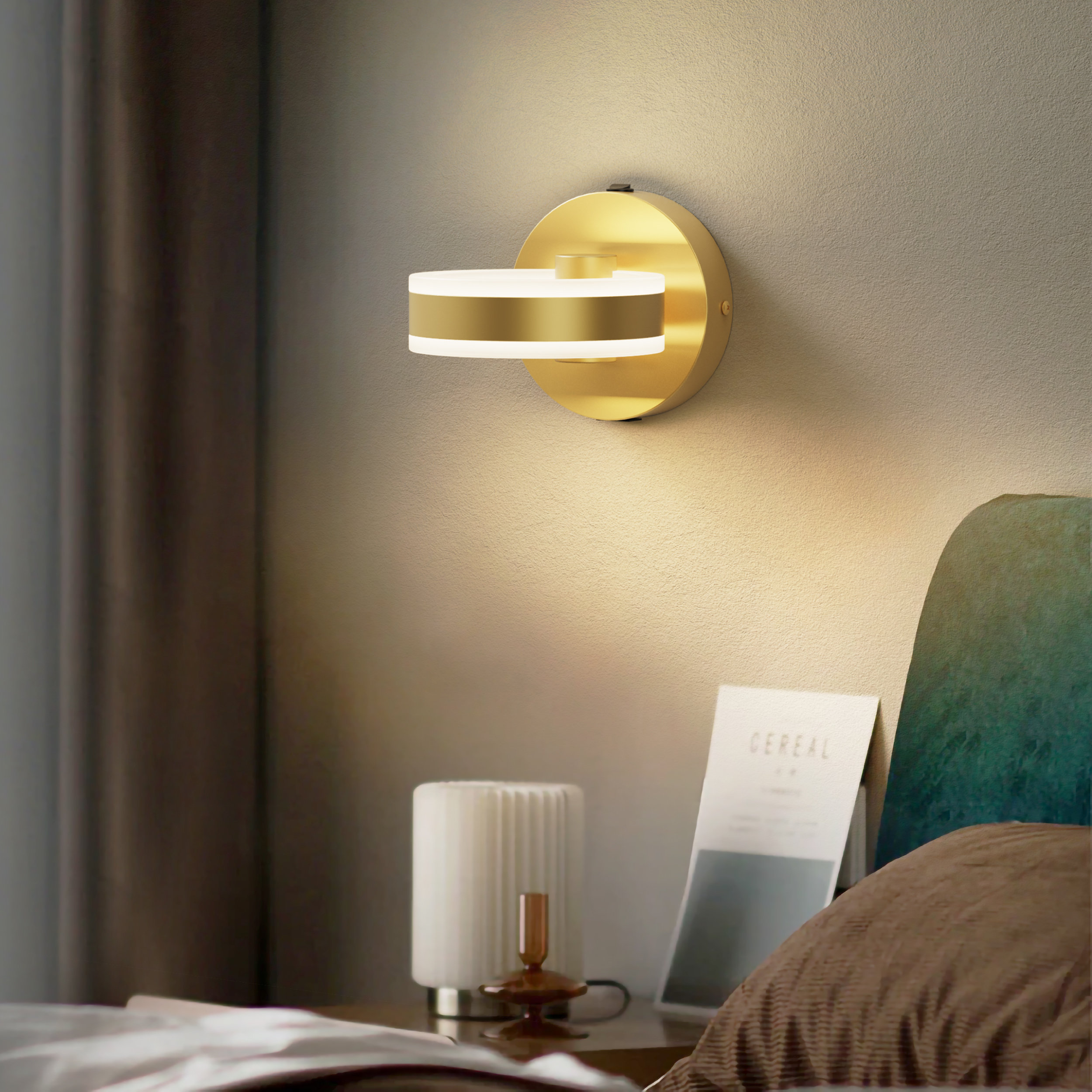 Wrought Studio™ Ghian LED Sconce with Built-in Switch and USB Charging ...