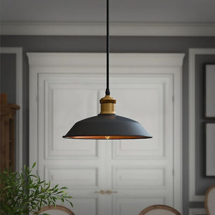 Borough Wharf Annesa 1 - Light Black Inner Gold Pendant | Wayfair.co.uk