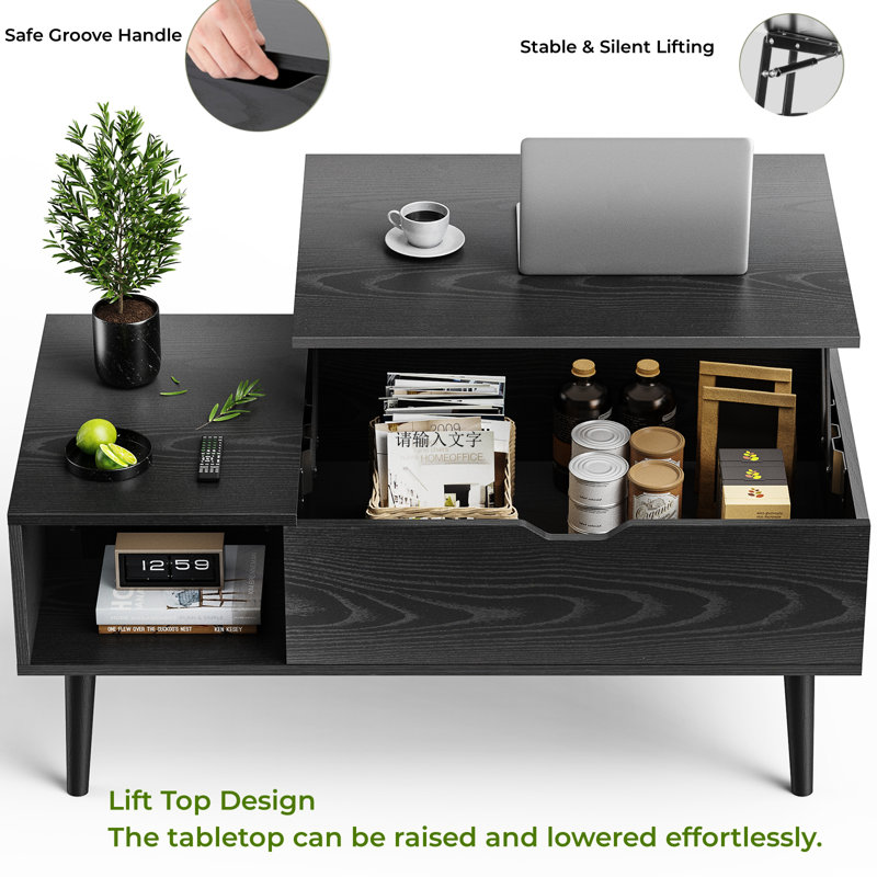 George Oliver Kariya Lift Top Storage Wood Tables with Hidden ...