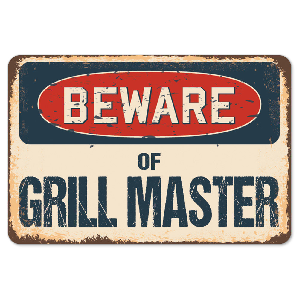 SignMission Decal-Grill Master_Beware Of Grill Master Rustic Sign ...