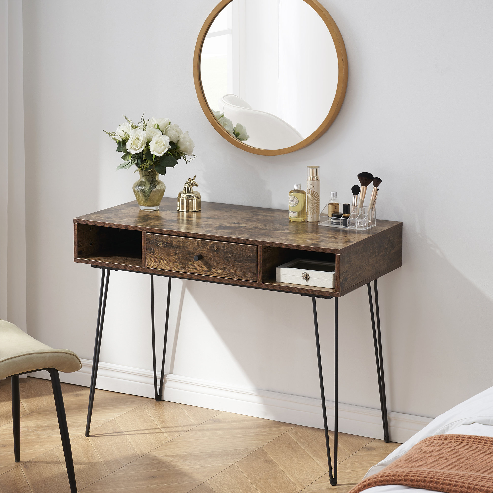 Borough Wharf Kemah Wooden Computer Desk Rectangle Laptop Desk with ...