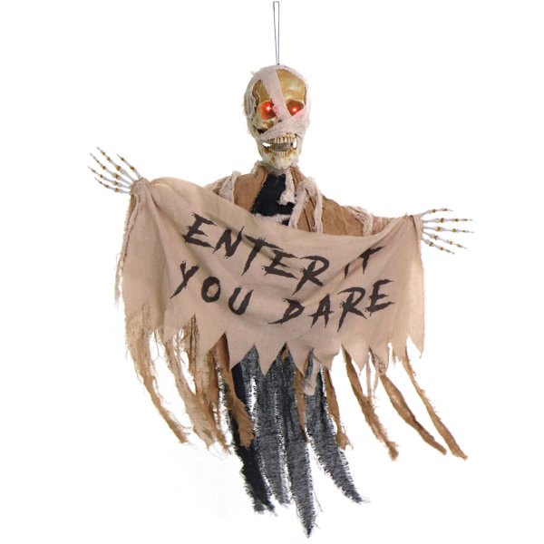 Haunted Hill Farm Skeleton Mummy Greeter Halloween Animatronic with ...