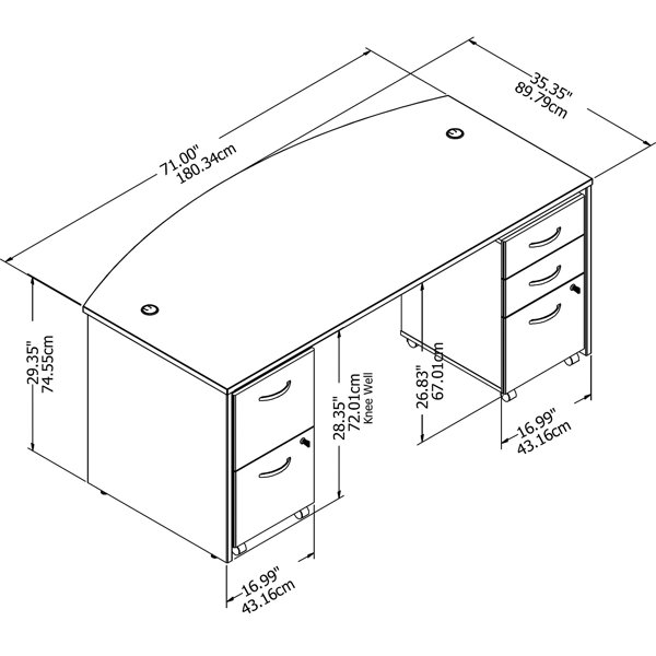 Bush Business Furniture Studio C 3 Pieces Manufactured Wood ...