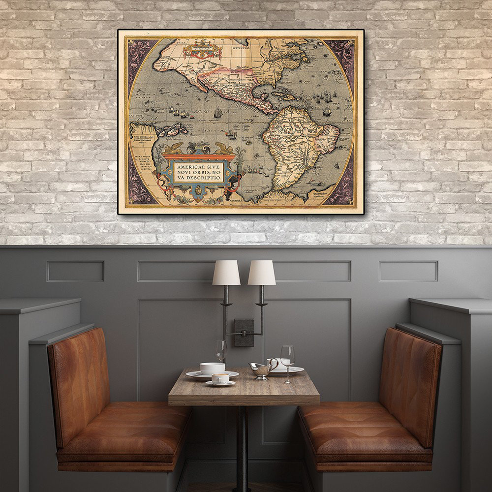 Trinx Vintage 1598 Map of The Americas - Unframed Print | Wayfair