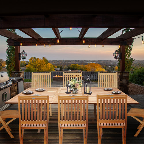 Highland Dunes Cosper Teak Outdoor Dining Table & Reviews | Wayfair