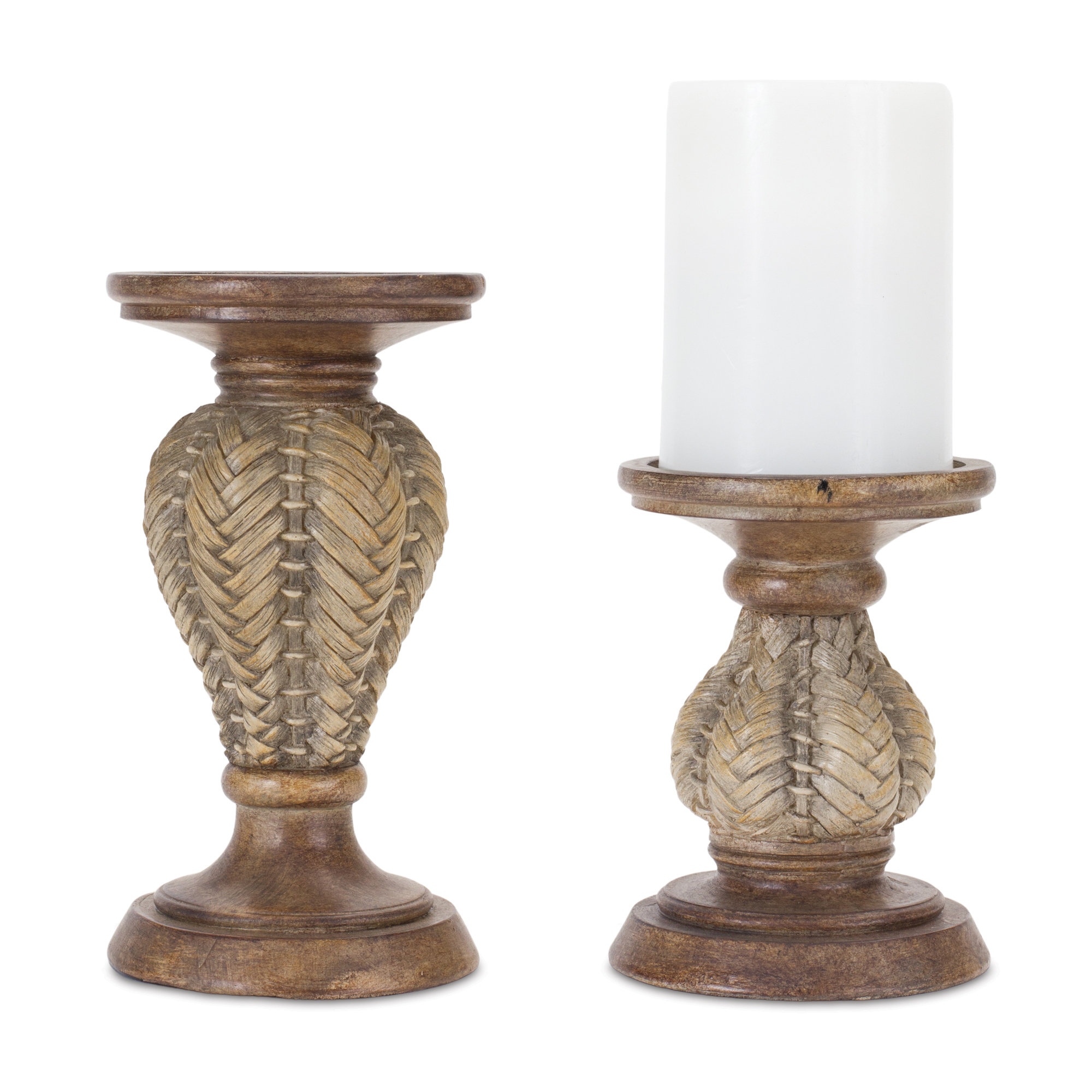 Charlton Home 2 Piece Resin Tabletop Candlestick Set | Wayfair