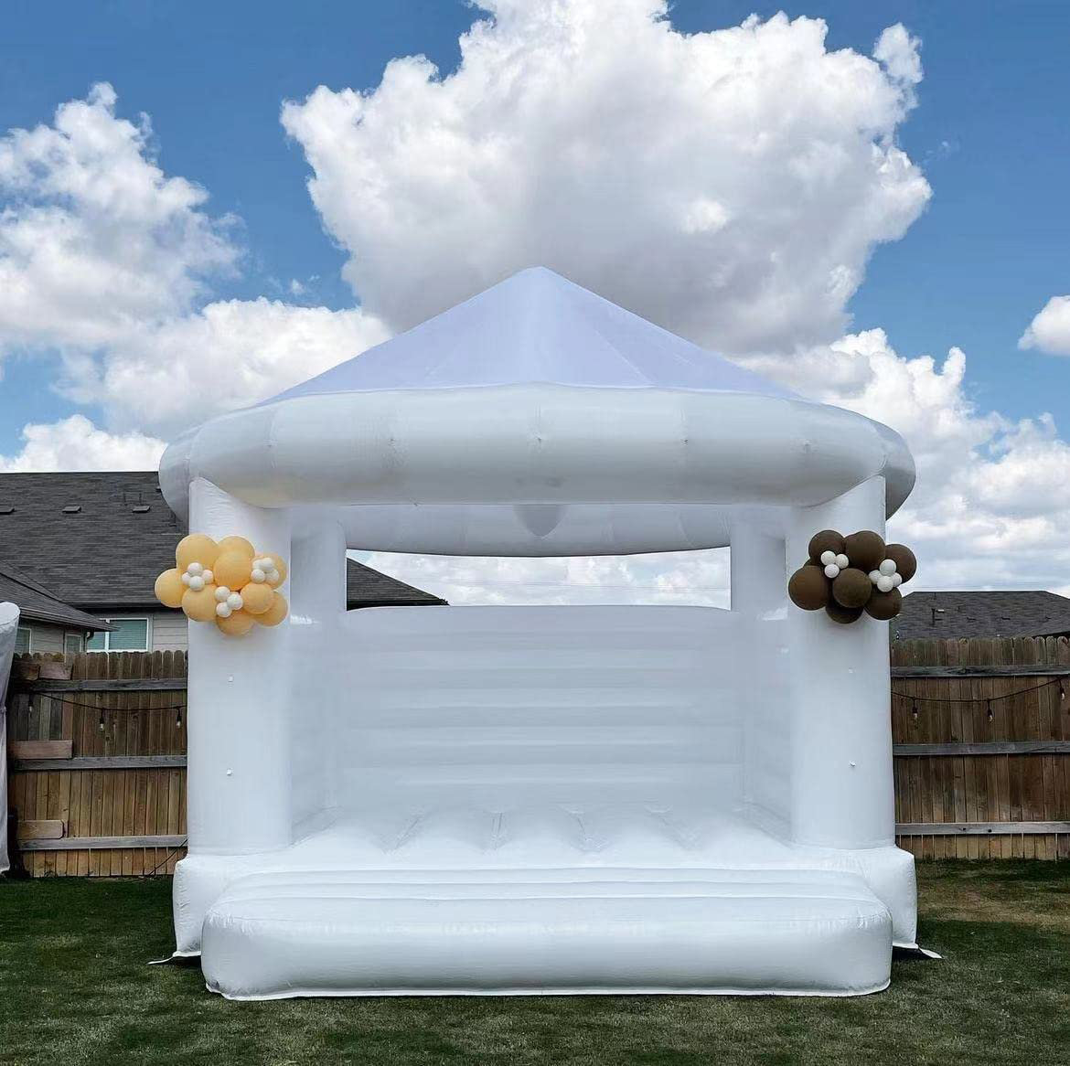 Connsann 13' x 13' White Bounce House with Air Blower for Wedding/Party ...