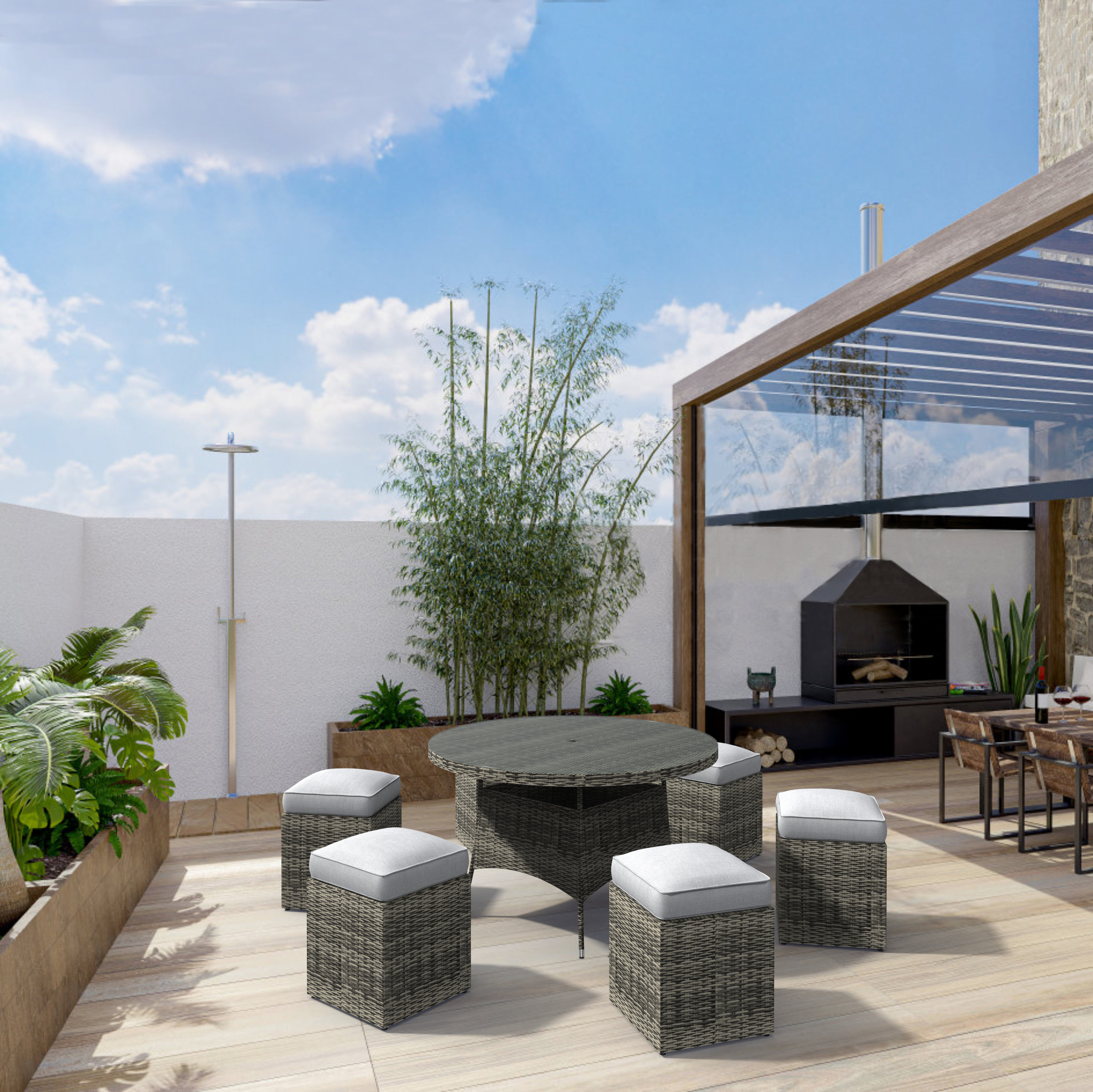 Direct Wicker Thompson 6 - Person Outdoor Seating Group With Cushions ...