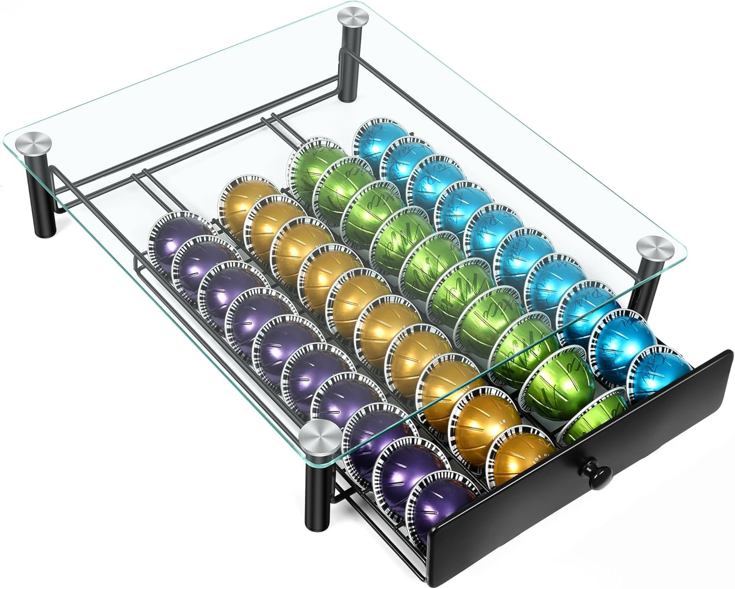 BETOFUL Crystal Tempered Glass Pod Holder Drawer | Wayfair