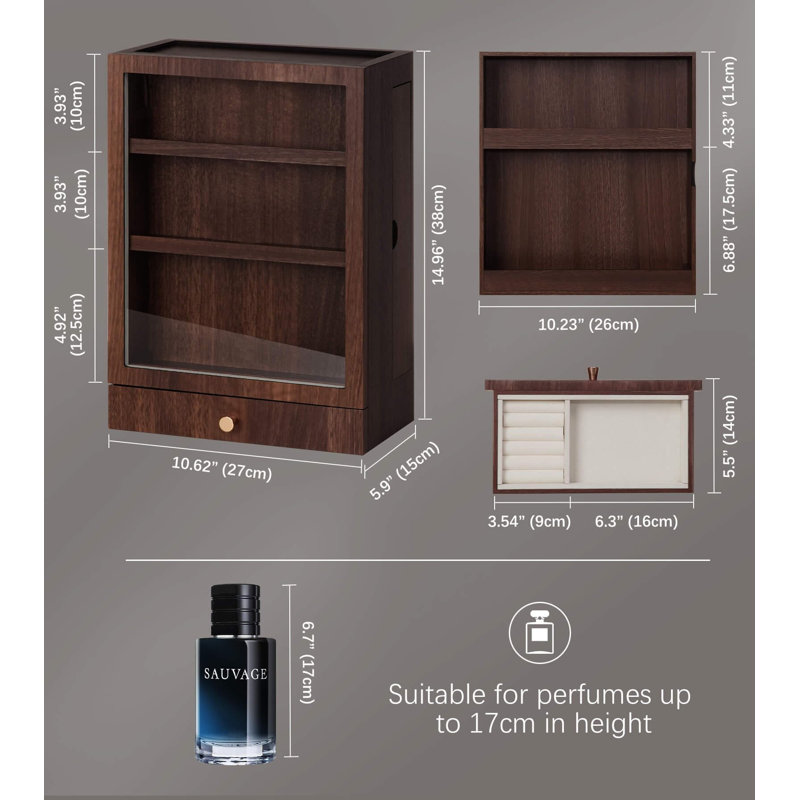 Hokku Designs Cologne Storage Organizer With Drawer, Men's Cologne ...