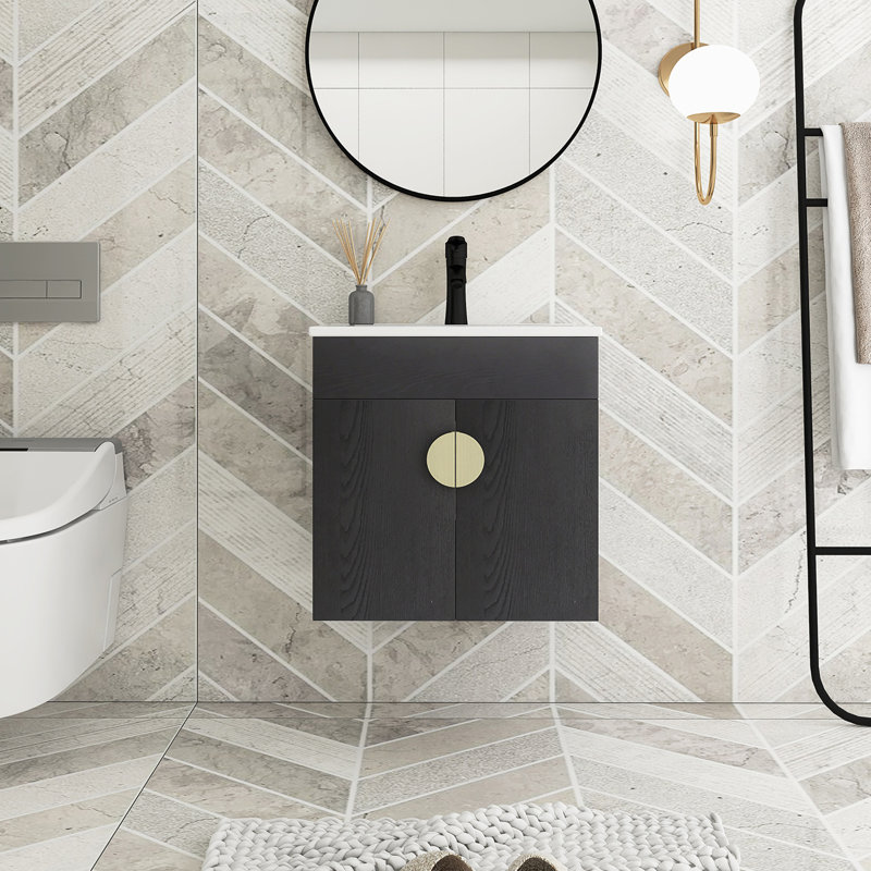 Ebern Designs Areke 20'' Single Bathroom Vanity with Ceramic Top | Wayfair