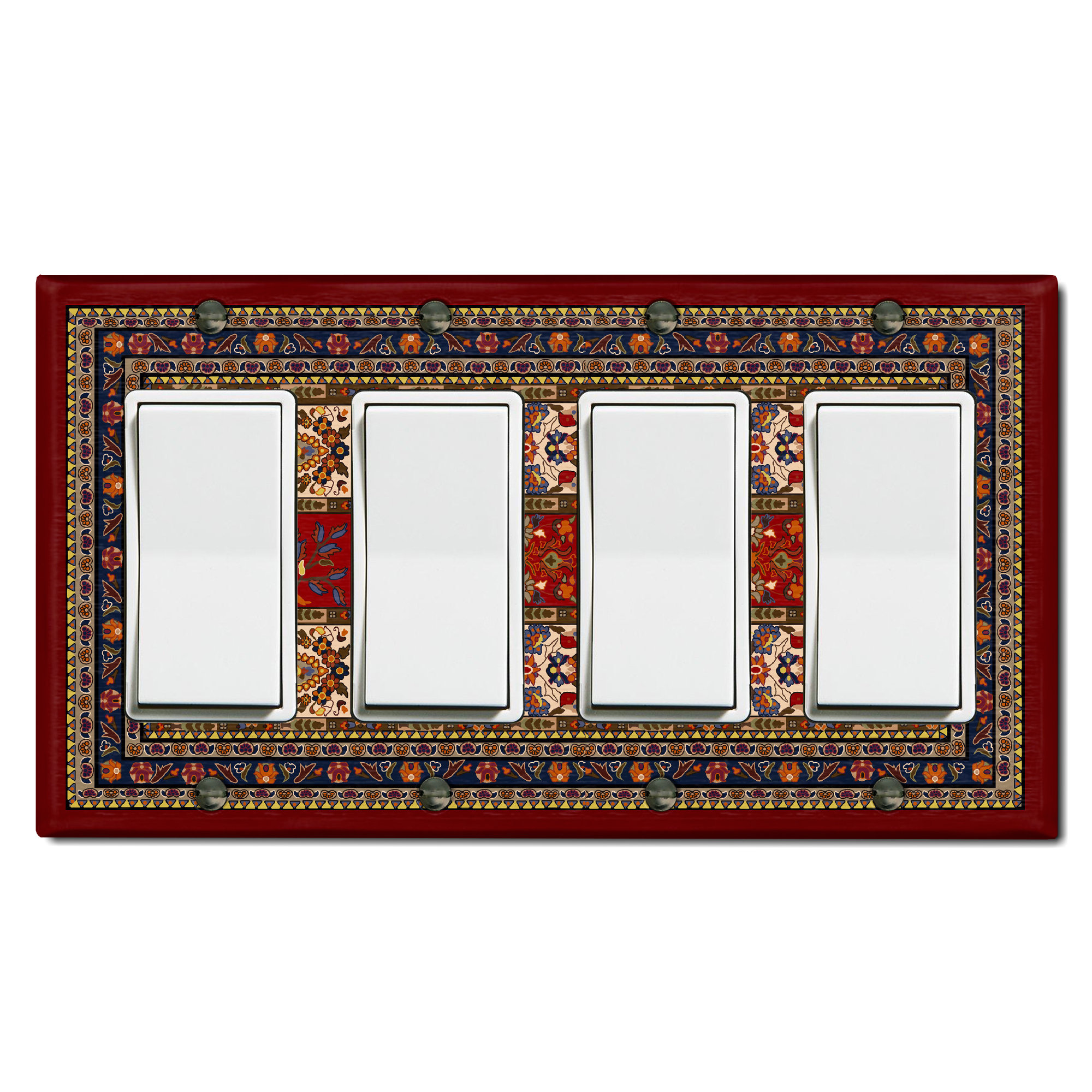 WorldAcc Nature Themed 4 - Gang Toggle Light Switch Standard Wall Plate ...