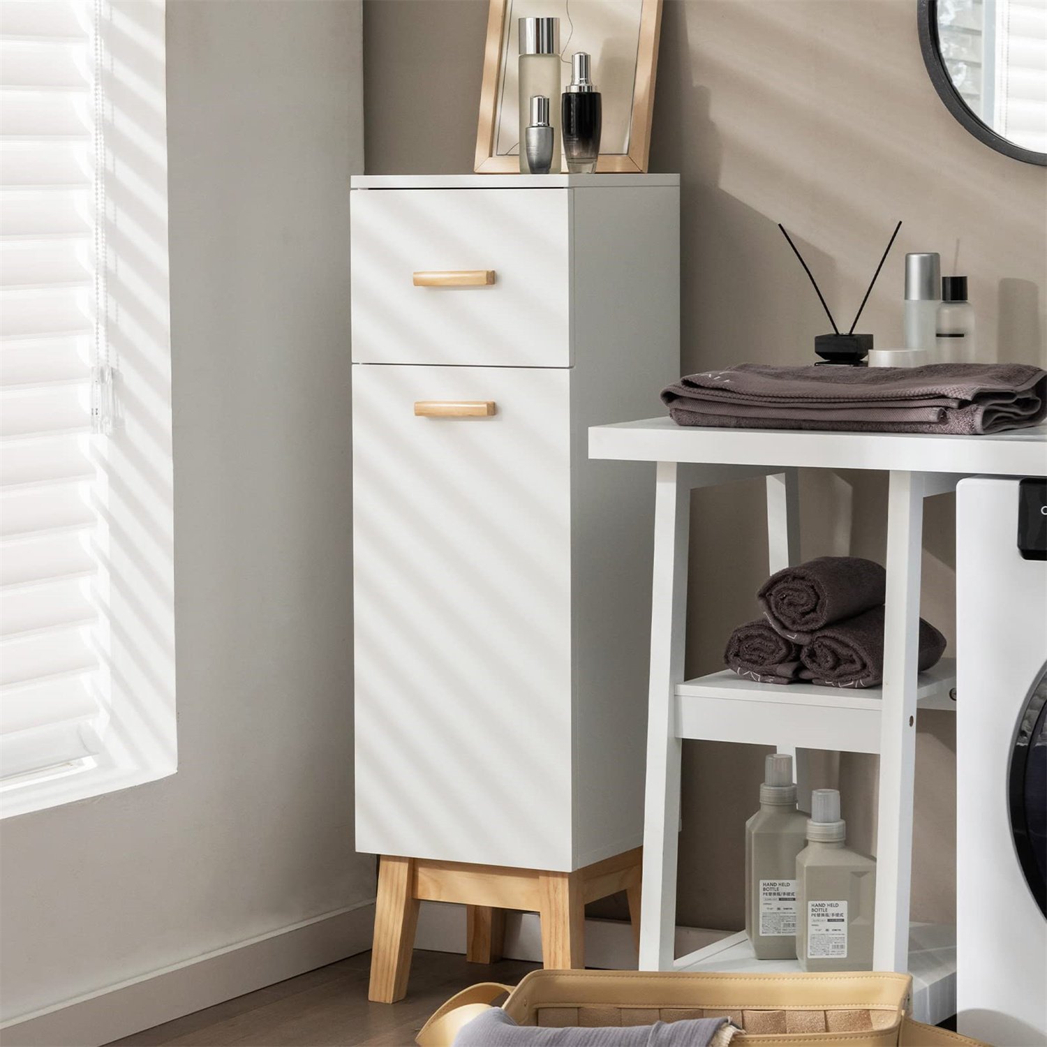 George Oliver Wrought Studio™ Narrow Bathroom Storage Cabinet ...