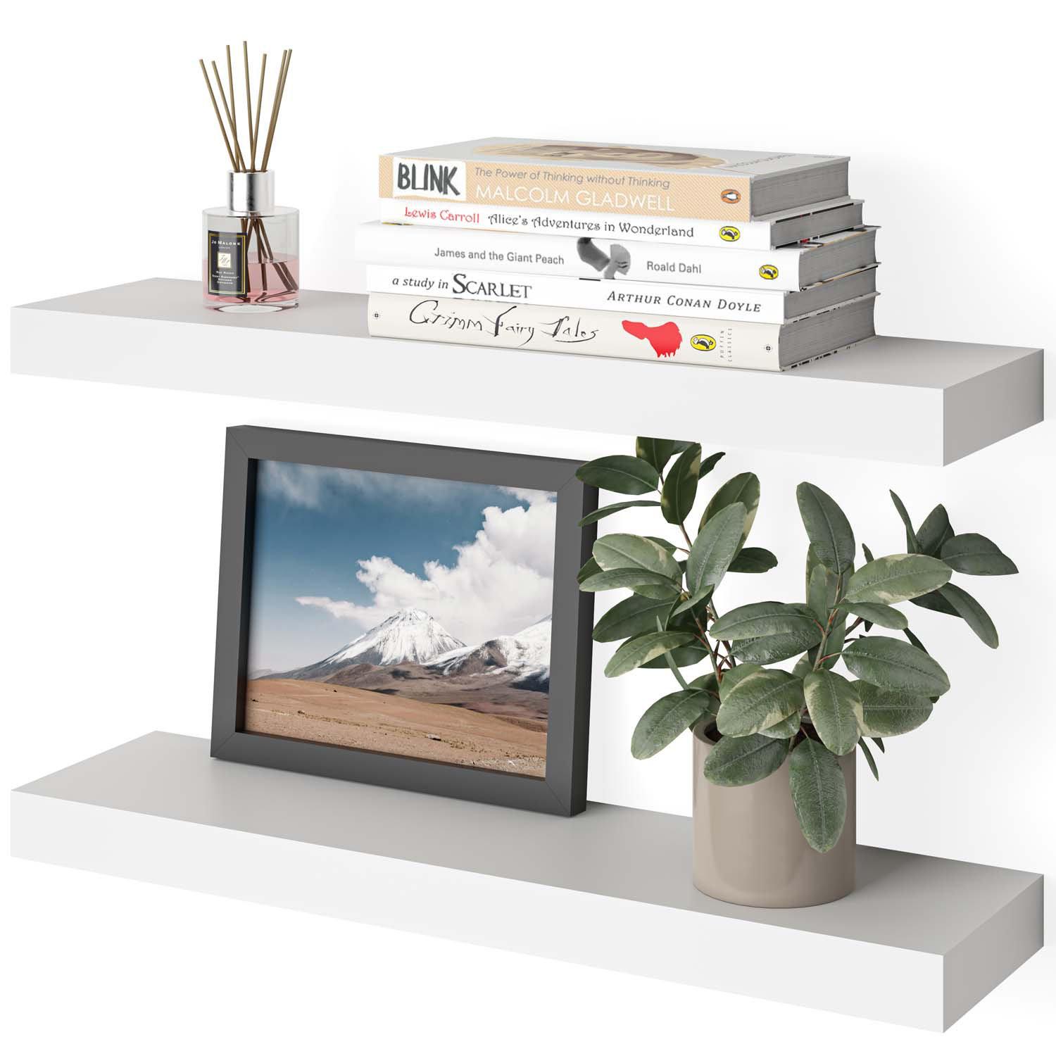 Ballucci Sydney 24" W x 6" D Floating Shelves Set with Invisible Wall ...