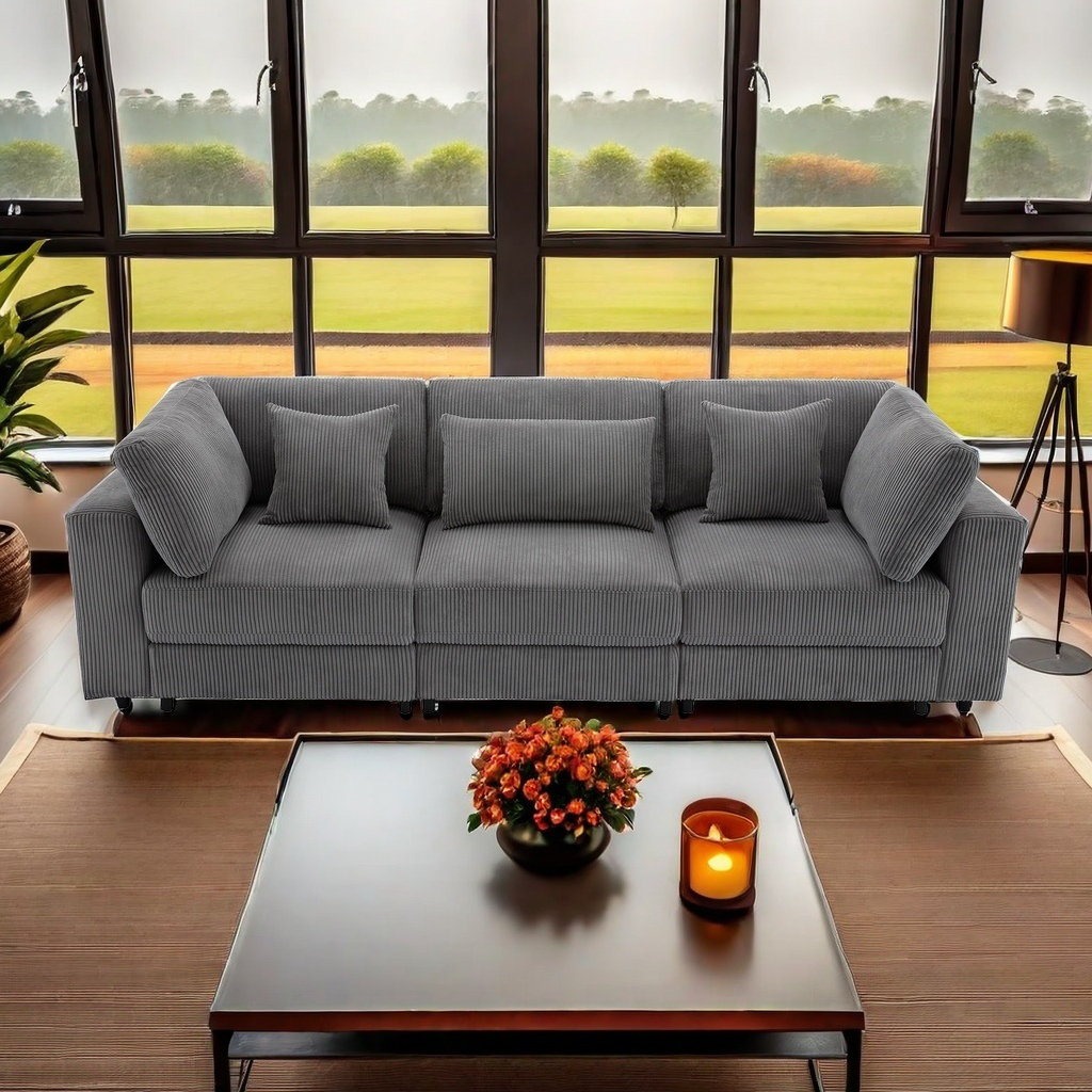 Latitude Run® 05'' 3 Seater Sofa With Removable Back Cushions And 5 ...