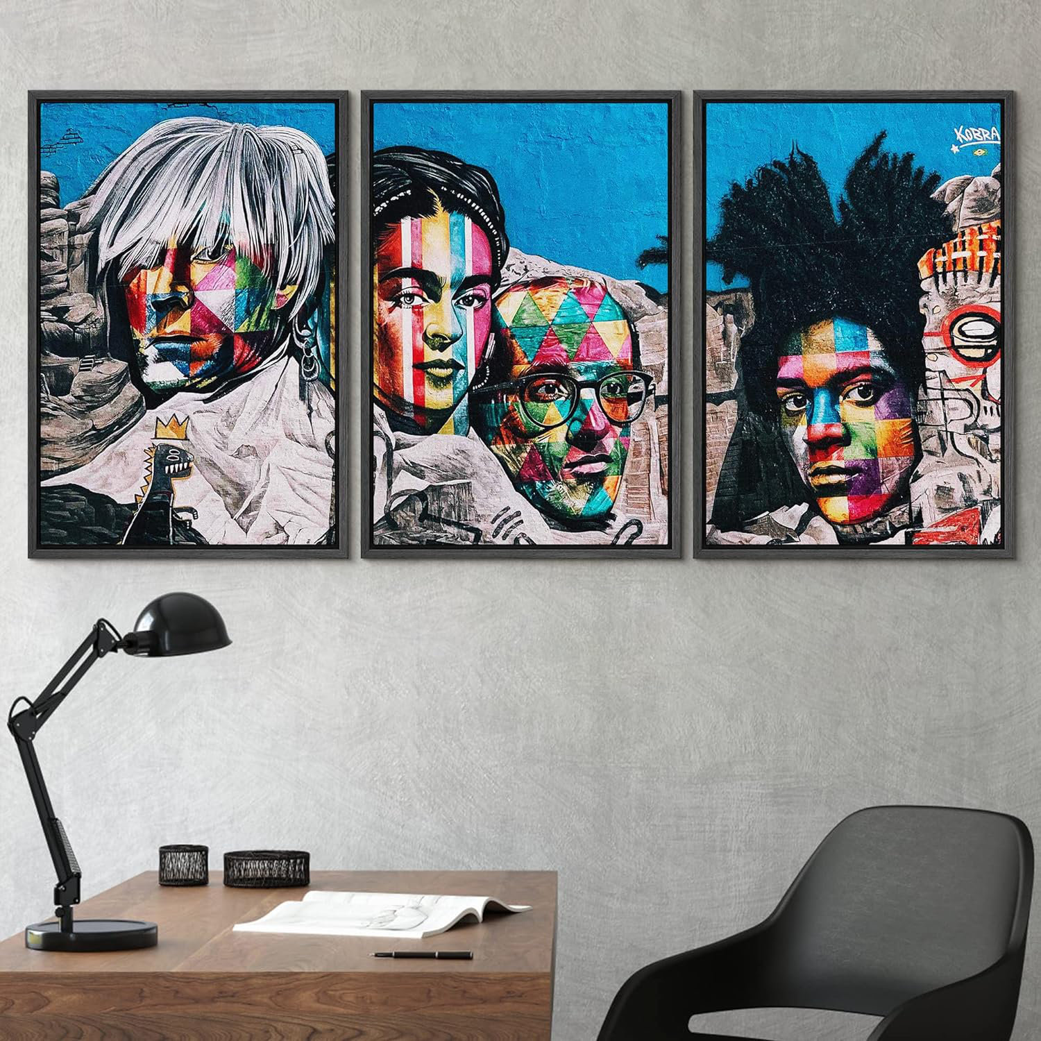 IDEA4WALL Warhol Basquiat Mt. Rushmore Graffiti & Street Art Colorful ...