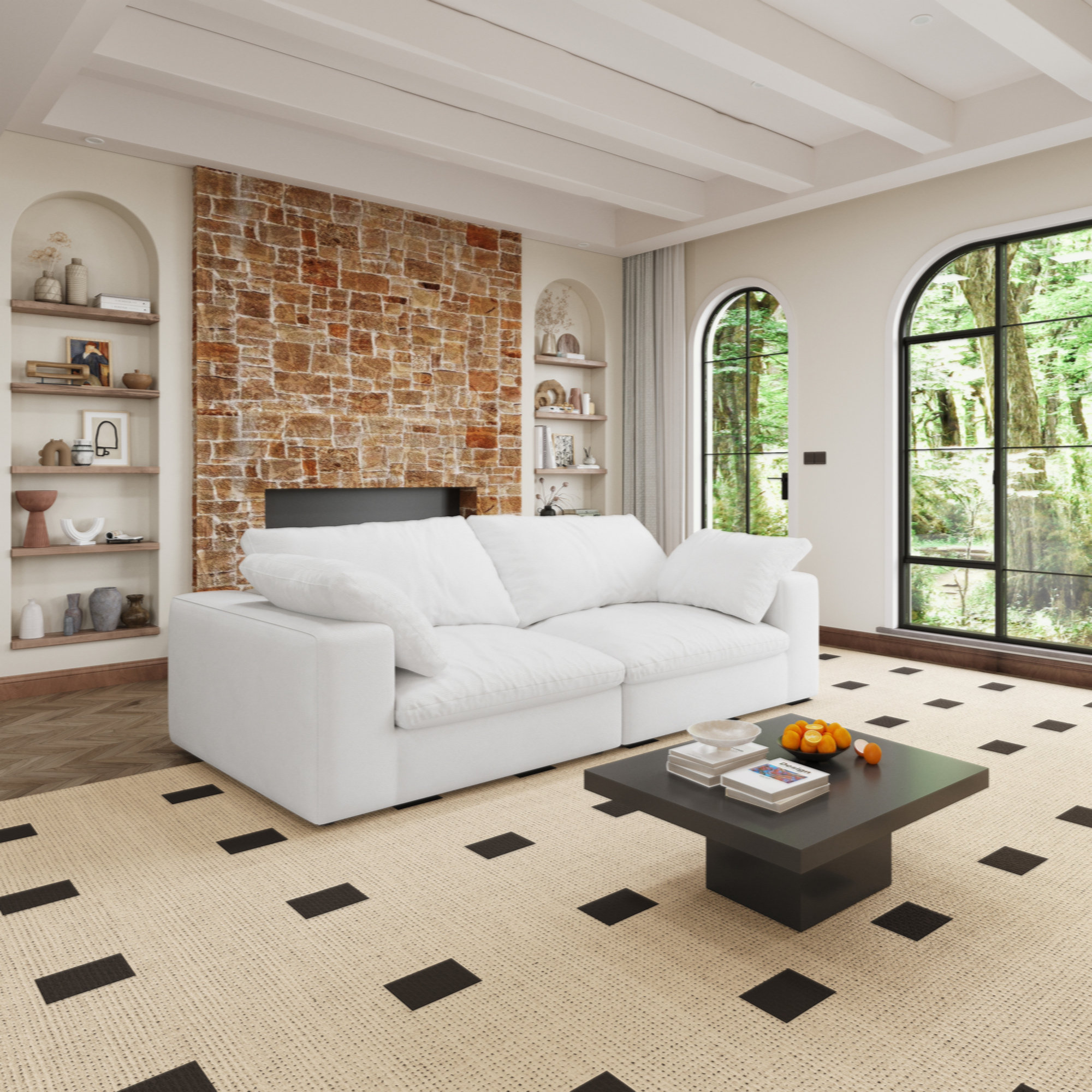 Latitude Run® Modular Sectional Couch 80" Down Filled Modular Sectional ...