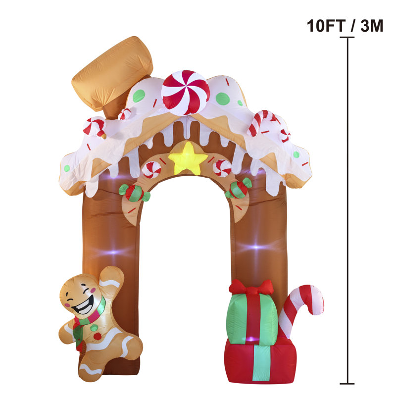 The Holiday Aisle® Gingerbread House Archway Inflatable & Reviews | Wayfair