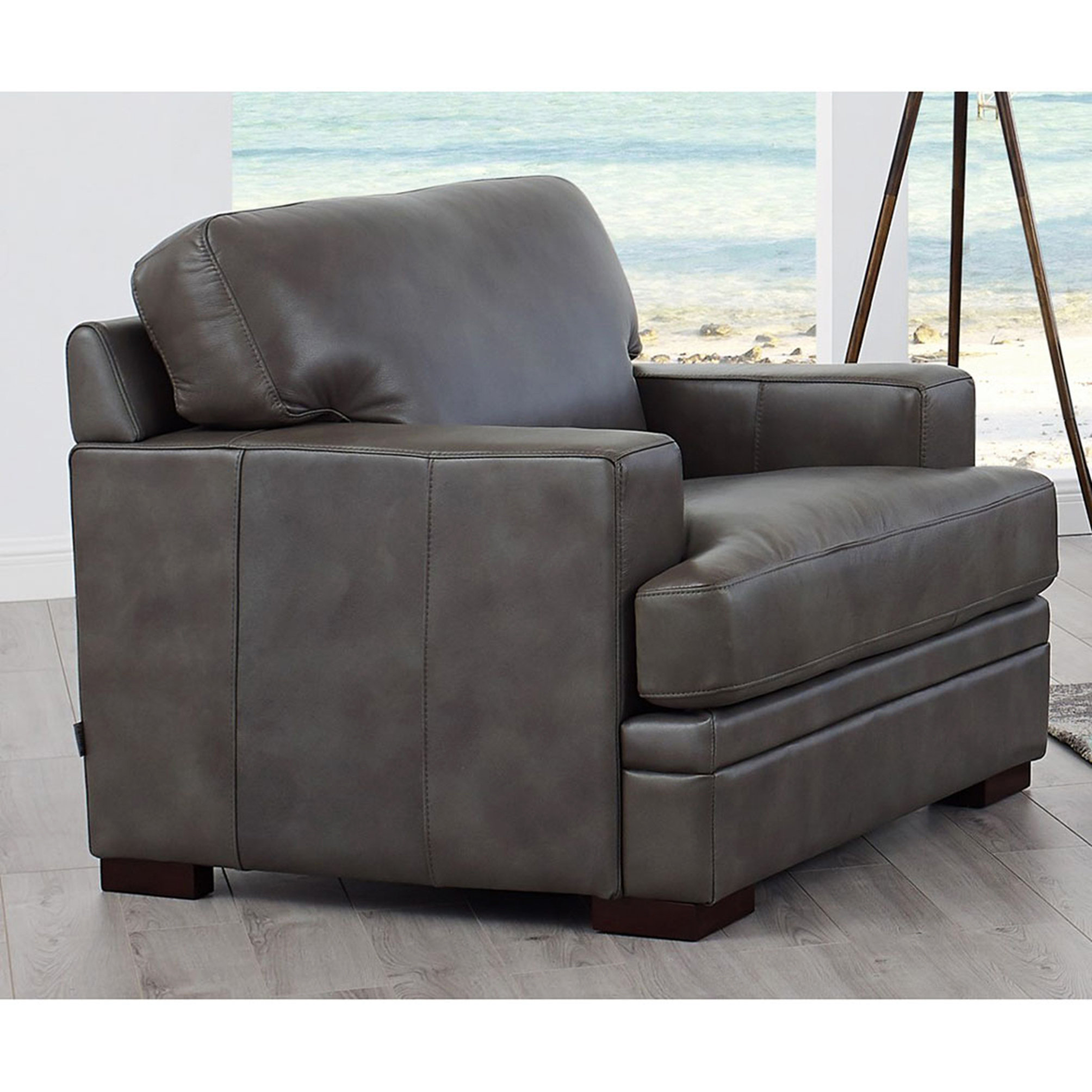 Hokku Designs Georgia Leather Chair | Wayfair